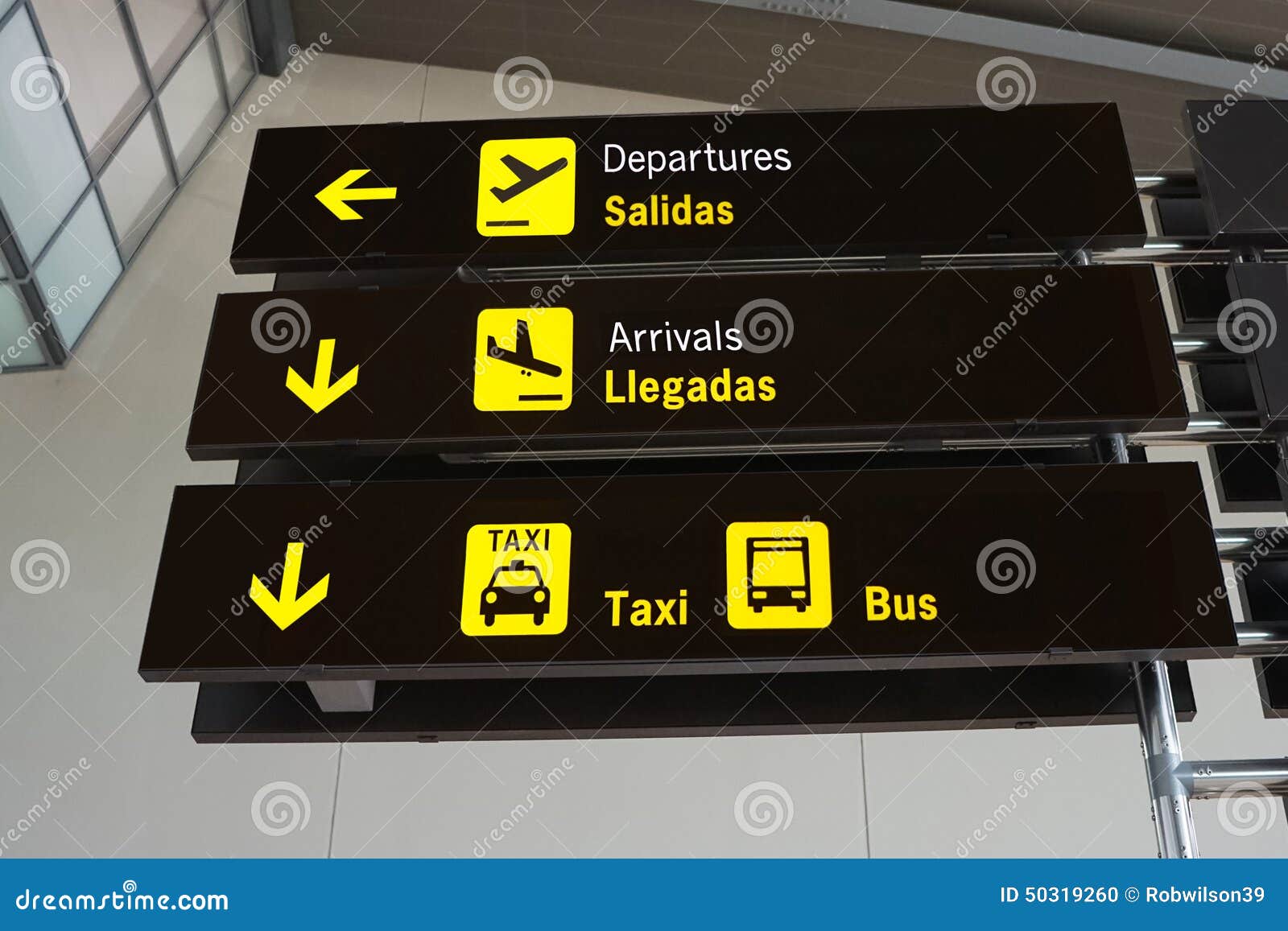 Airport Signs Stock Photo - Image: 50319260