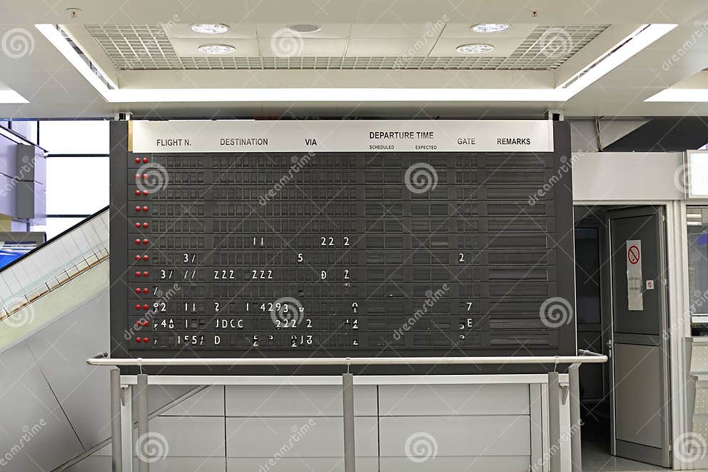 Airport Split Flap Board stock photo. Image of broken - 290435868