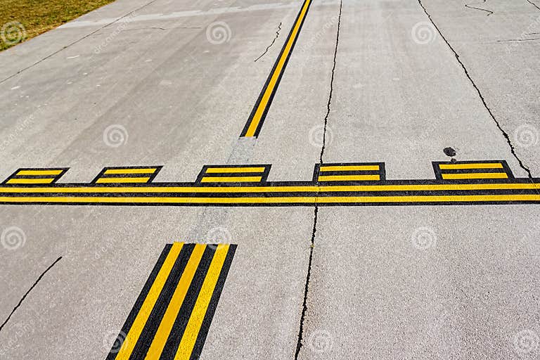 Airport stop lines stock photo. Image of diagonal, transportation ...