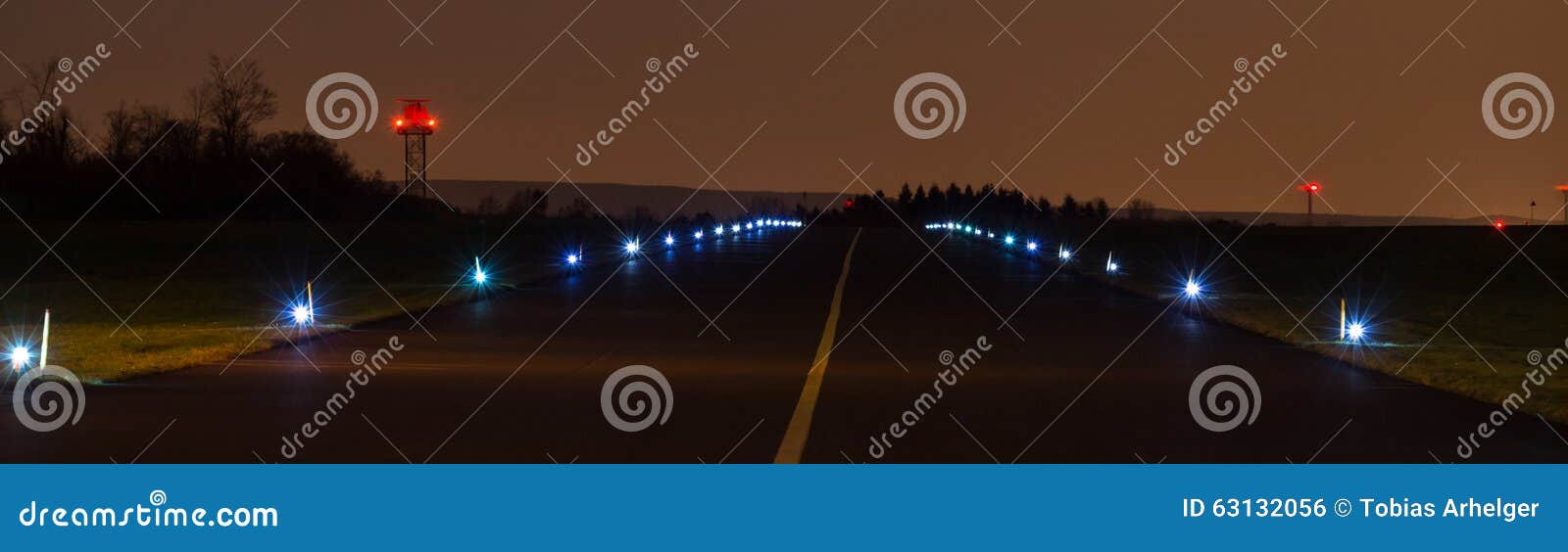 Airport Tarmac in the Night Panoramic View Stock Photo - Image of ...