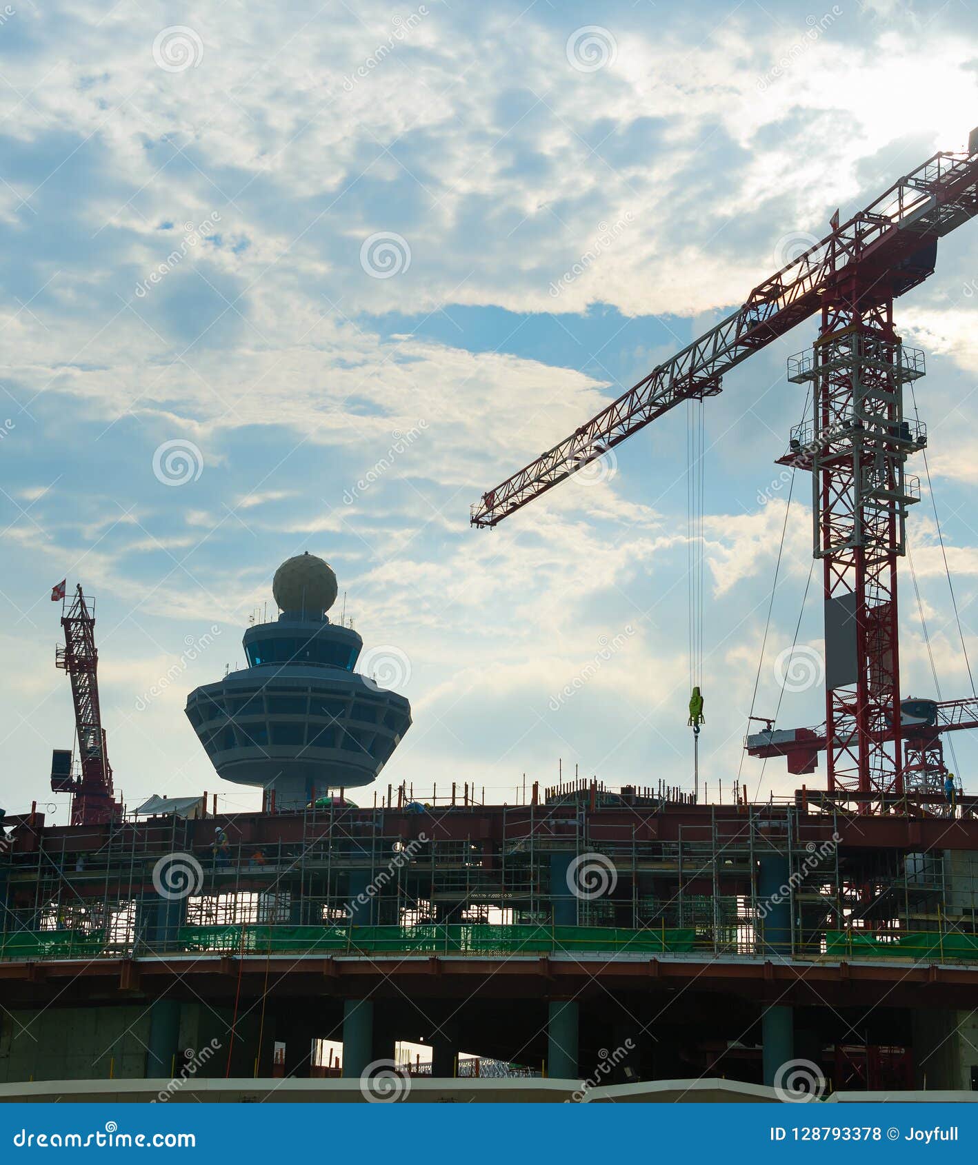 Airport Terminal Construction Site. Singapore Stock Photo - Image of ...