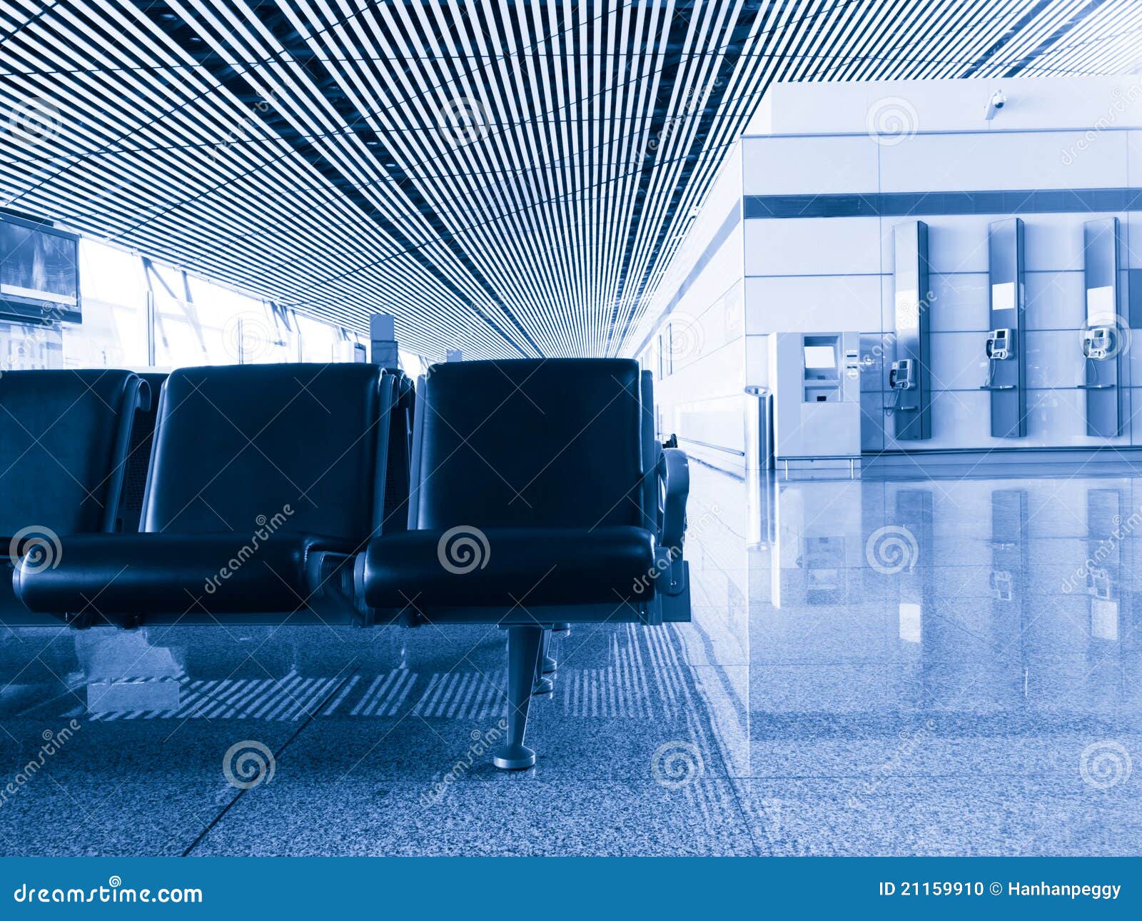 Airport Terminal Departure Area Stock Photo - Image of modern, bench ...