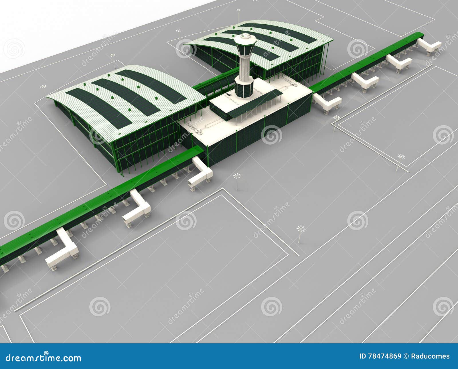 Airport Terminal Illustration Stock Illustration - Illustration of high ...