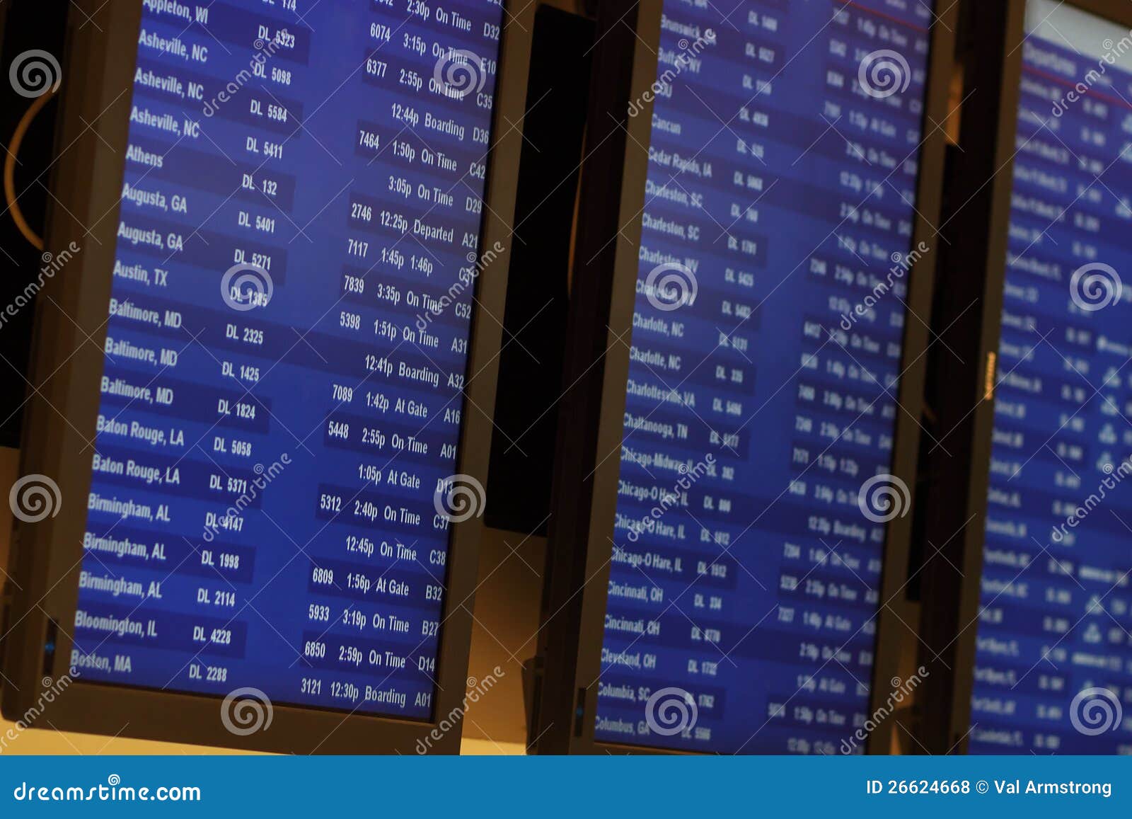 Airport Terminal Information Screens Stock Photo - Image of baltimore ...