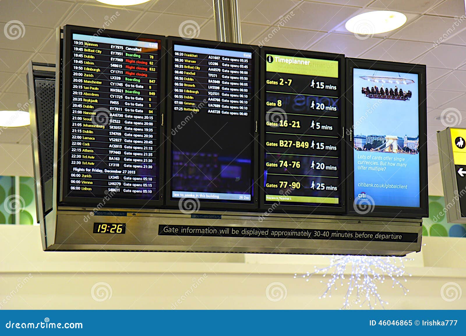 Airport Timetable in London Editorial Image - Image of european ...