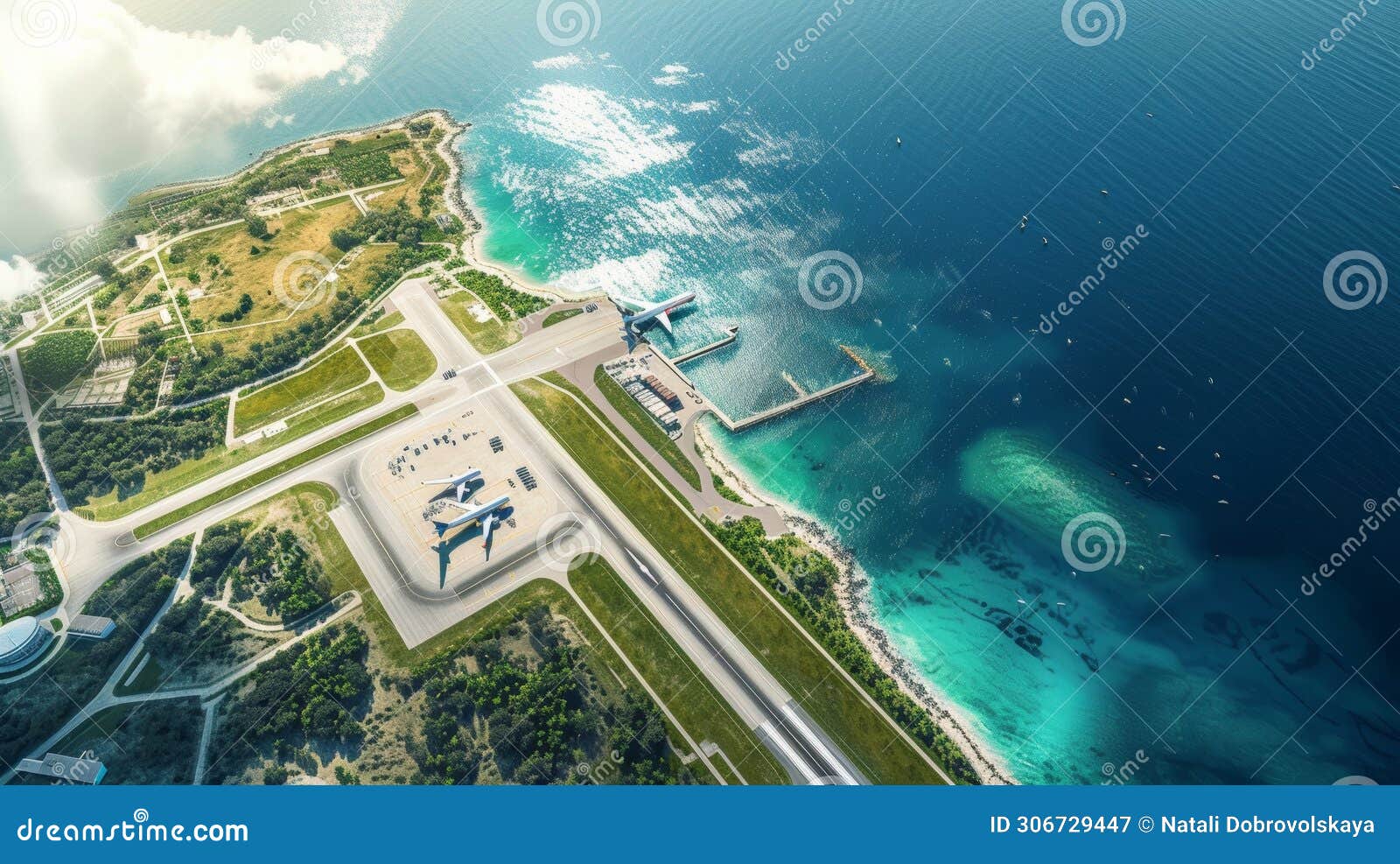Airport Top Arial Dron View,travel Concept Stock Image - Image of drone ...