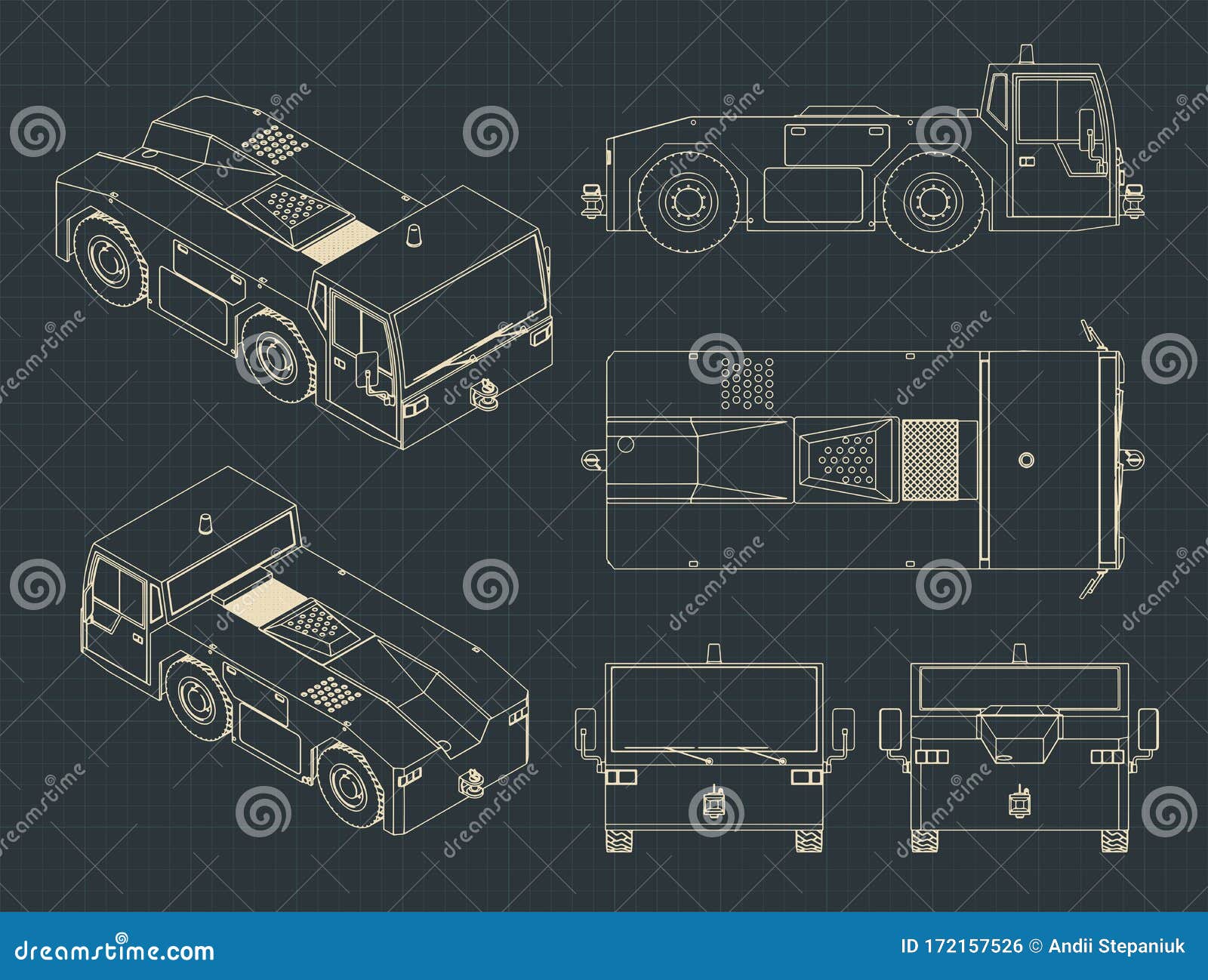 Airport Tractor Icon. Baggage Transport. Isometric Vehicle Cartoon ...