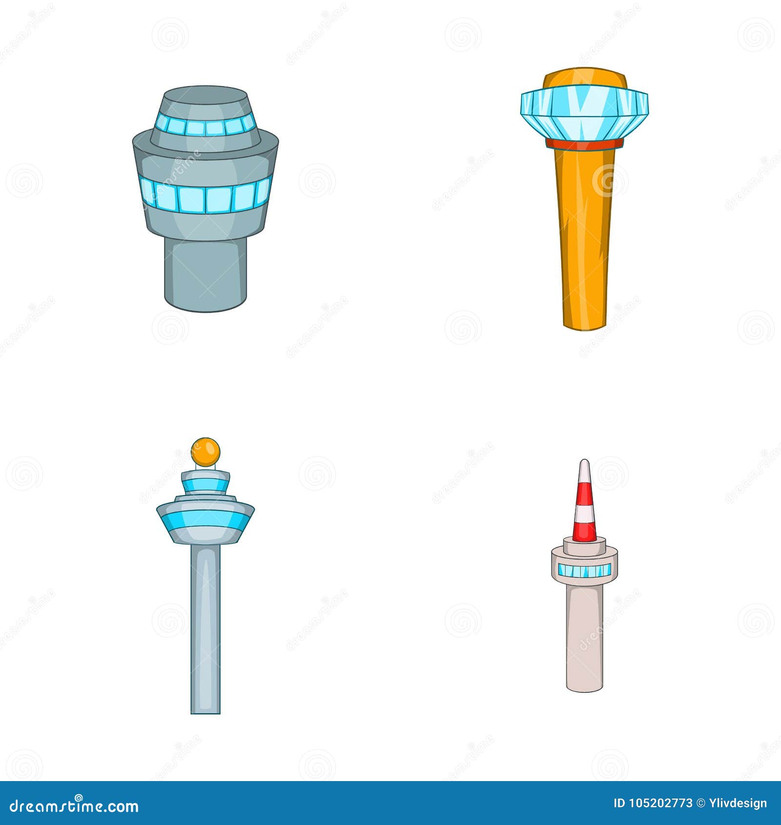 Airport Tower Icon Set, Cartoon Style Stock Vector - Illustration of ... Airport Tower Icon Set, Cartoon Style Stock Vector - Illustration of ...
