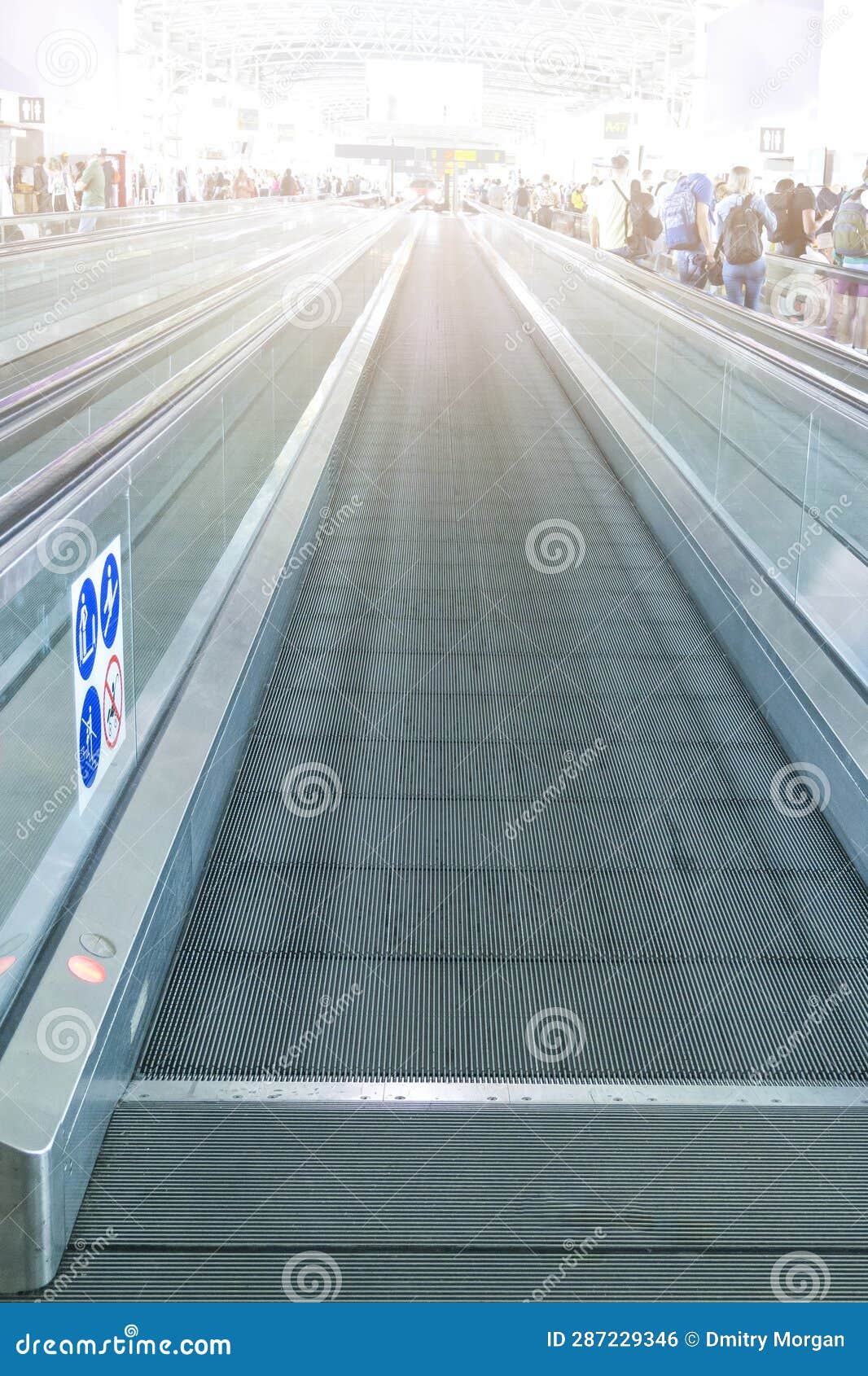 Airport Travolator or Moving Walkway Travelator Stock Photo - Image of ...