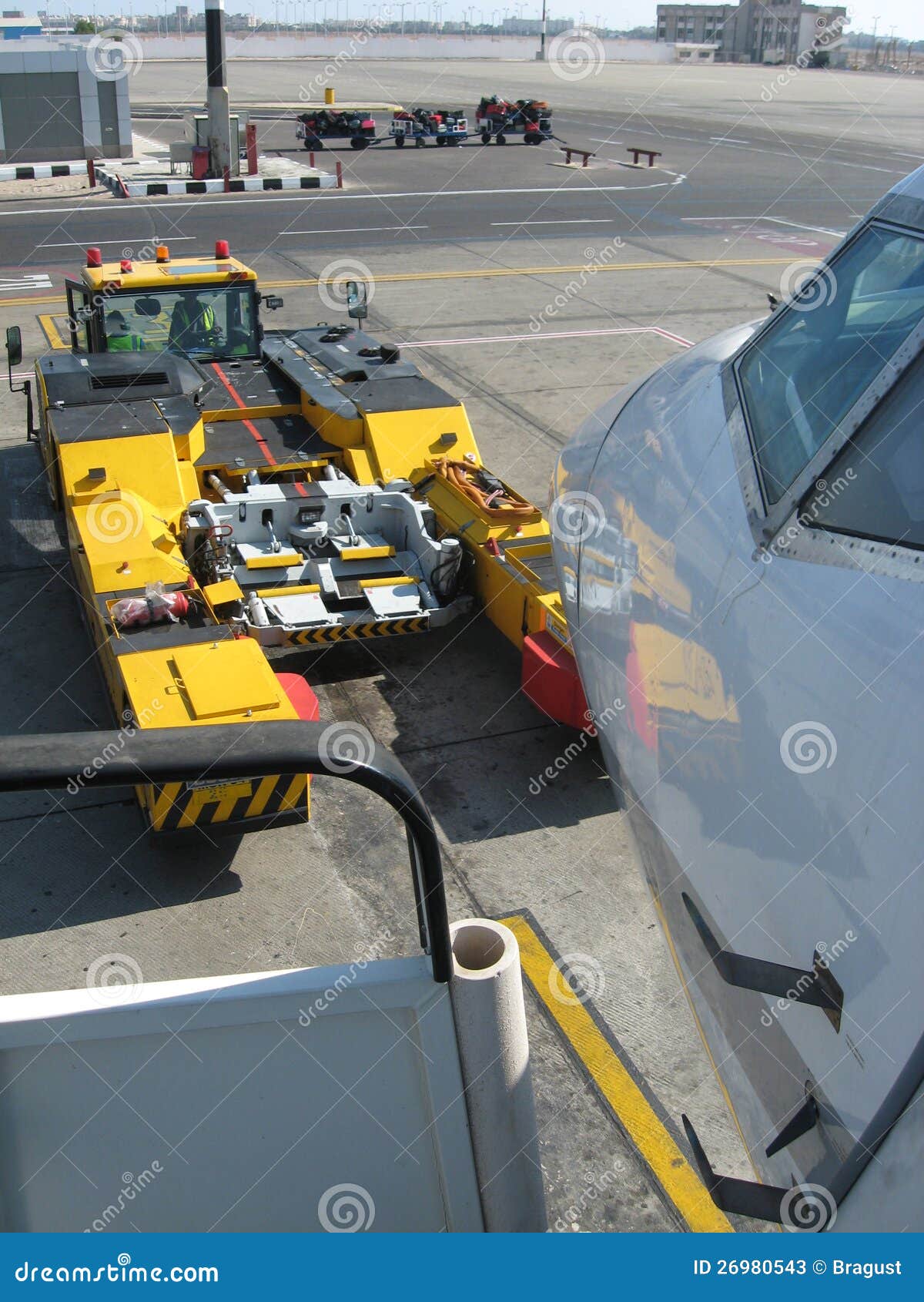 Airport tug stock image. Image of towing, tractor, yellow - 26980543