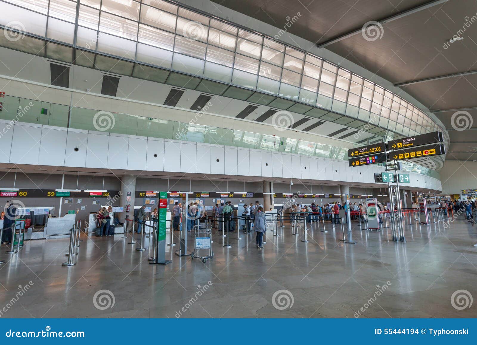 Airport of Valencia, Spain editorial stock image. Image of interior ...
