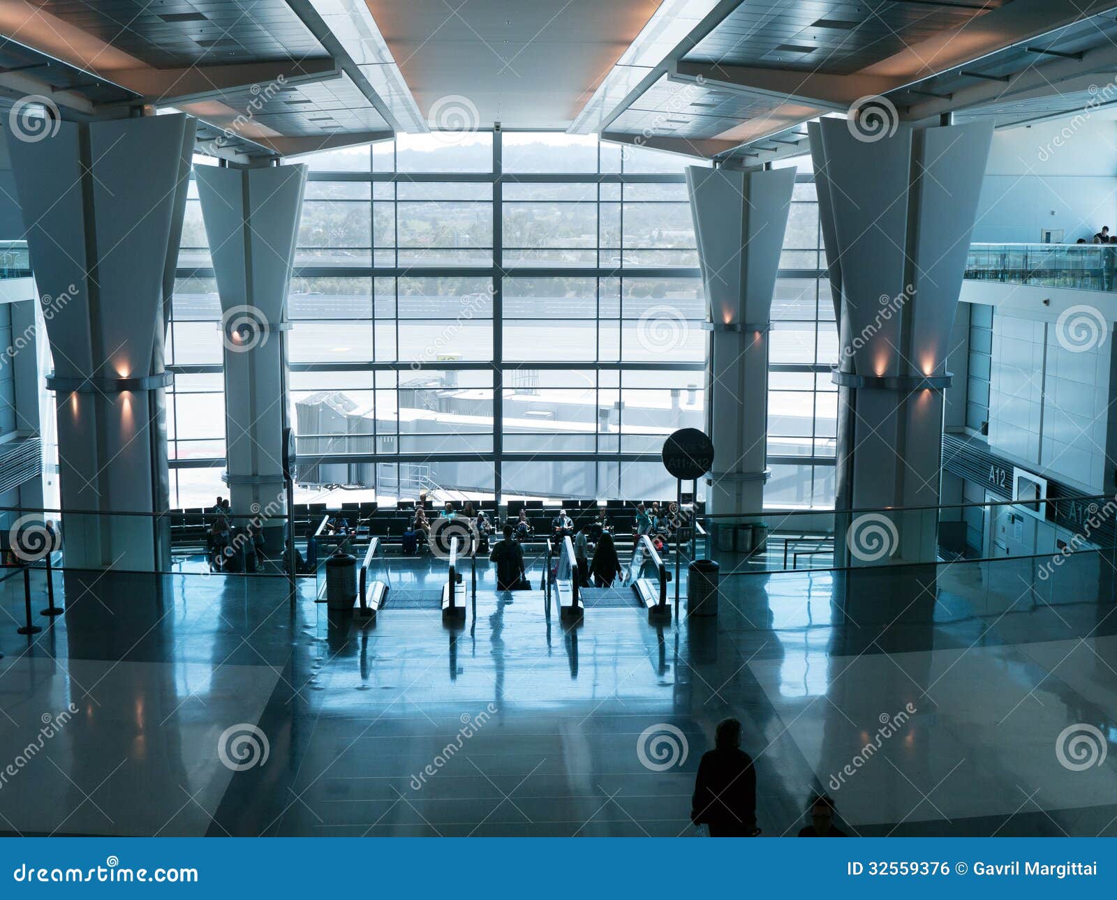 Airport Waiting Area at the Gates Stock Photo - Image of tall, modern ...