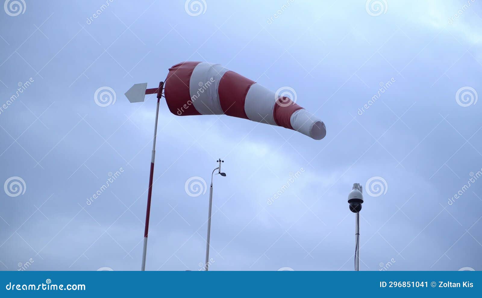 Airport Wind Cone with the Cloud in the Background Stock Video - Video ...