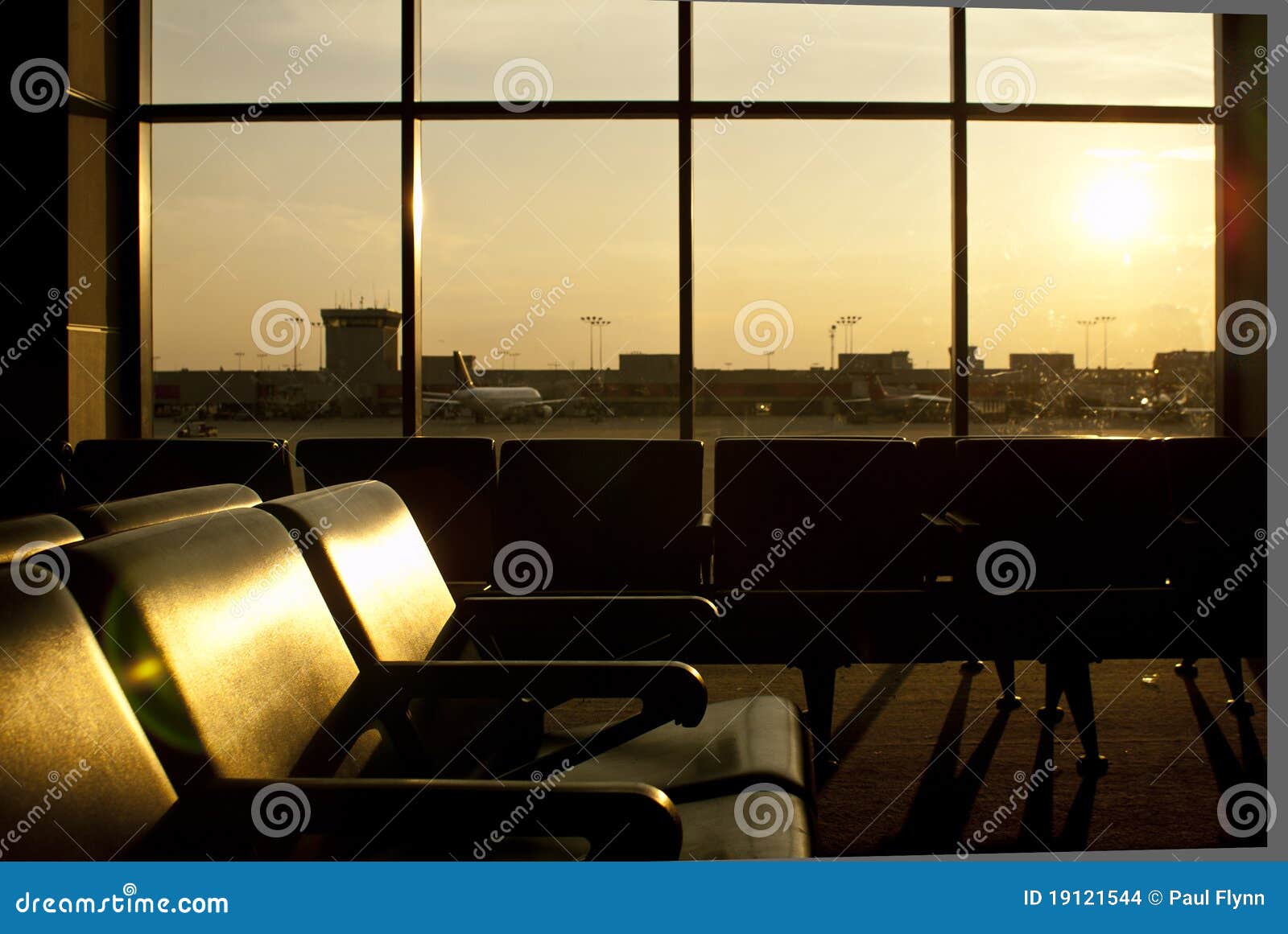 Airport window view stock photo. Image of seating, dusk - 19121544