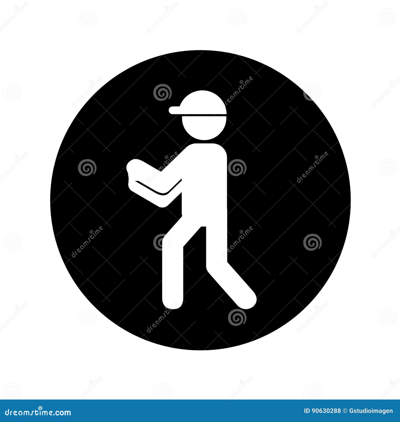 Airport Worker Silhouette Icon Stock Vector - Illustration of ...