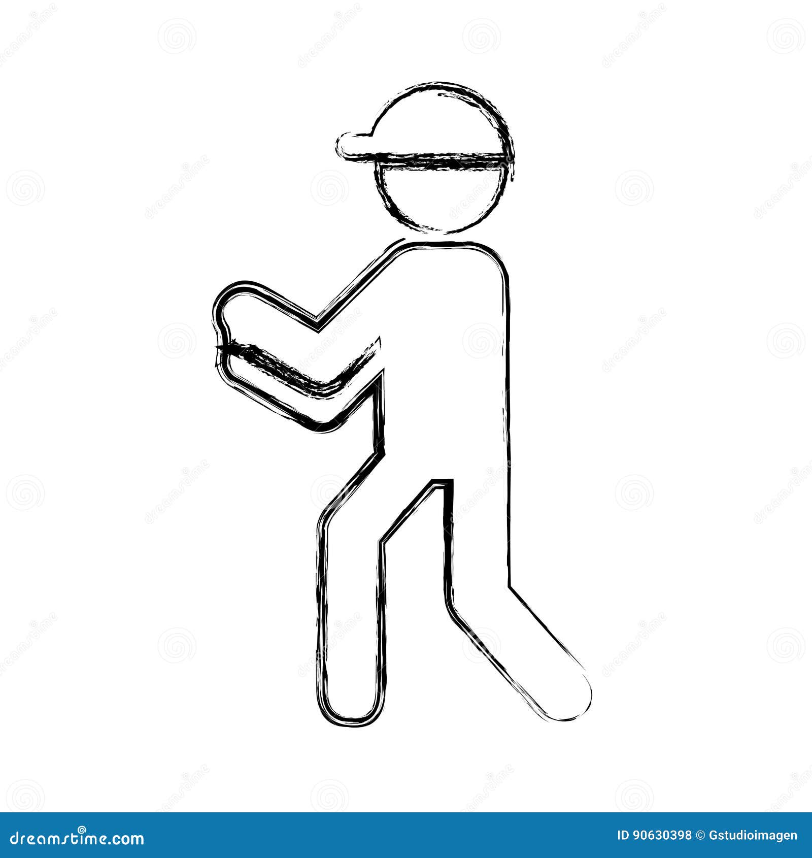Airport Worker Silhouette Icon Stock Vector - Illustration of symbol ...