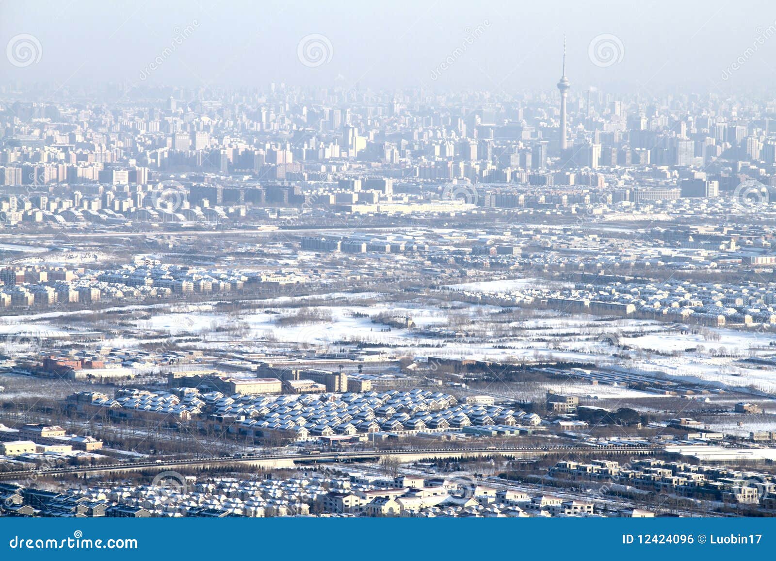 Airscape of Beijing City after Snow Stock Photo - Image of snow, high ...