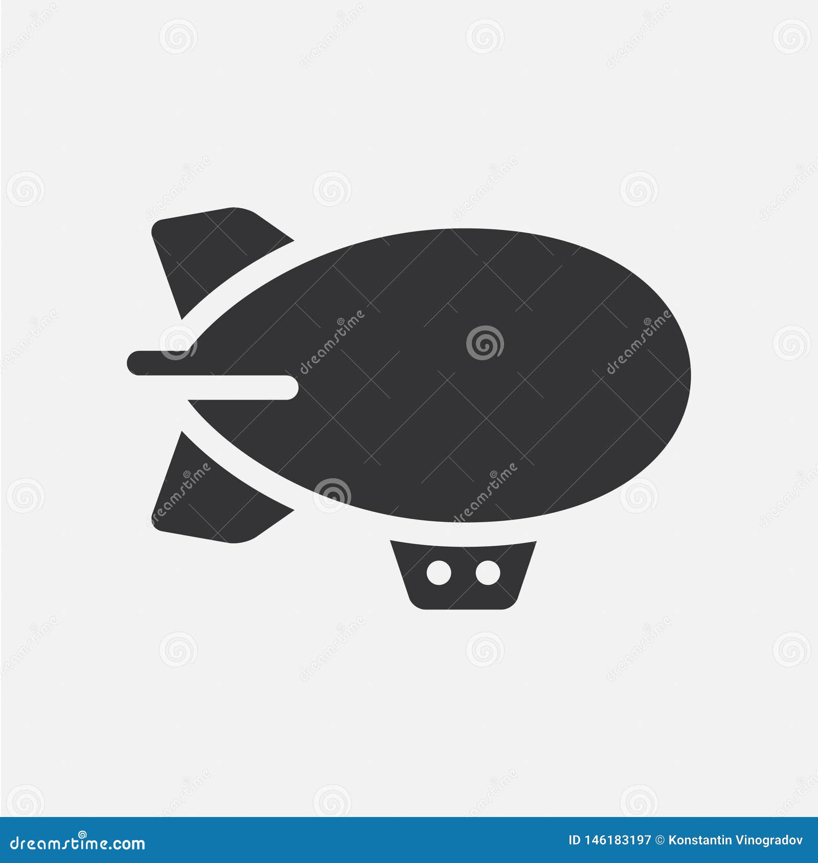 Airship or Blimp. Simple Icon Stock Vector - Illustration of element ...