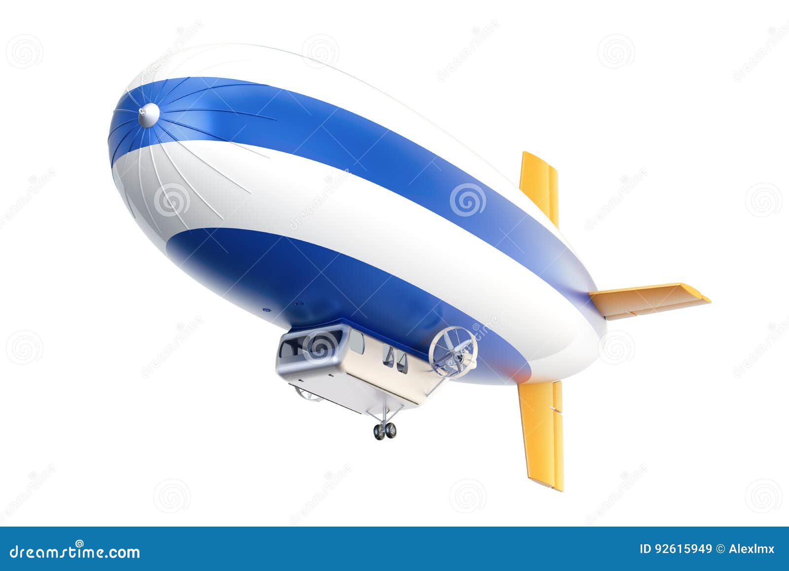 Airship or Dirigible Balloon, 3D Rendering Stock Illustration ...