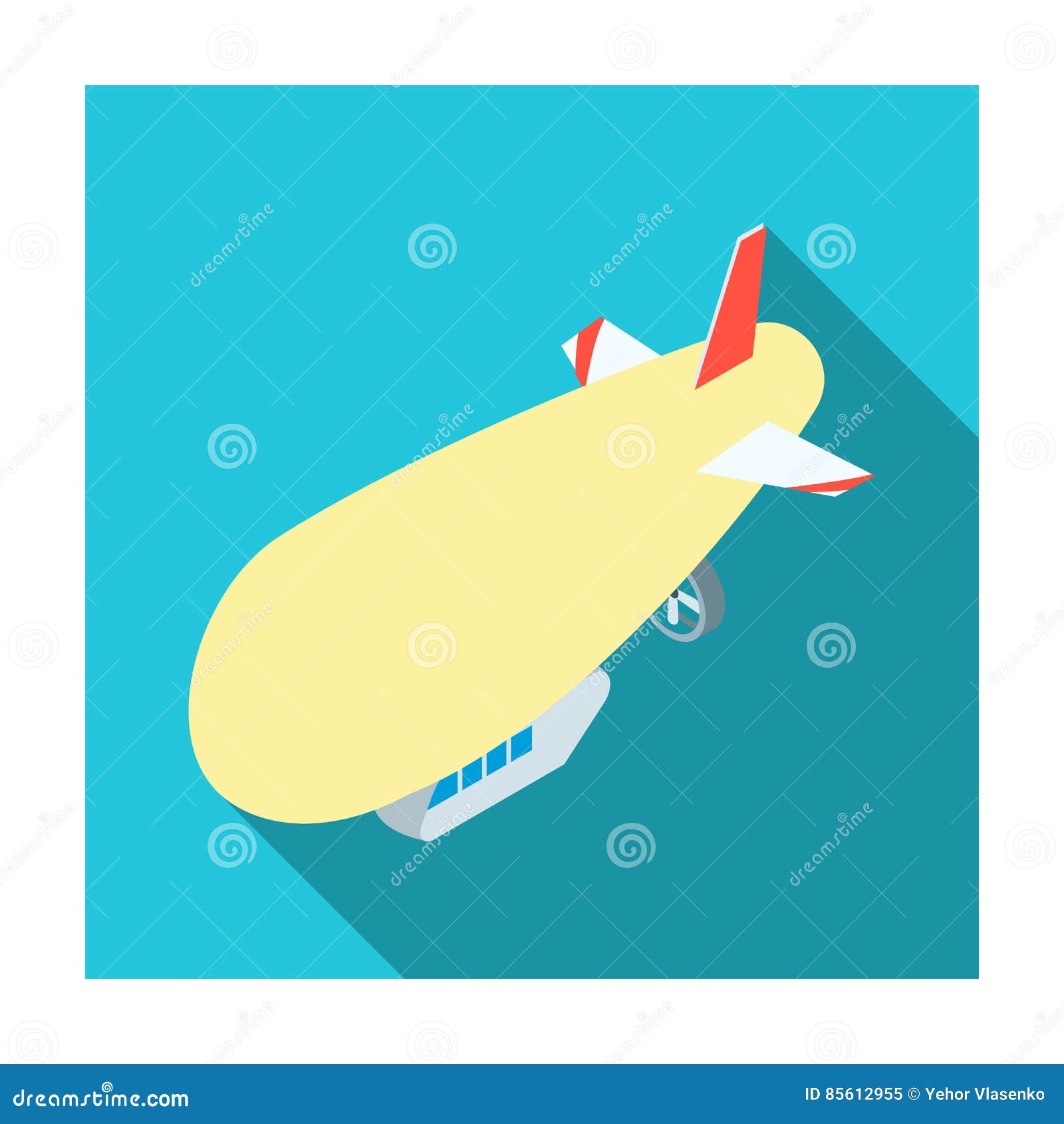 Airship Icon in Flat Style Isolated on White Background. Transportation Symbol. Stock Vector ...