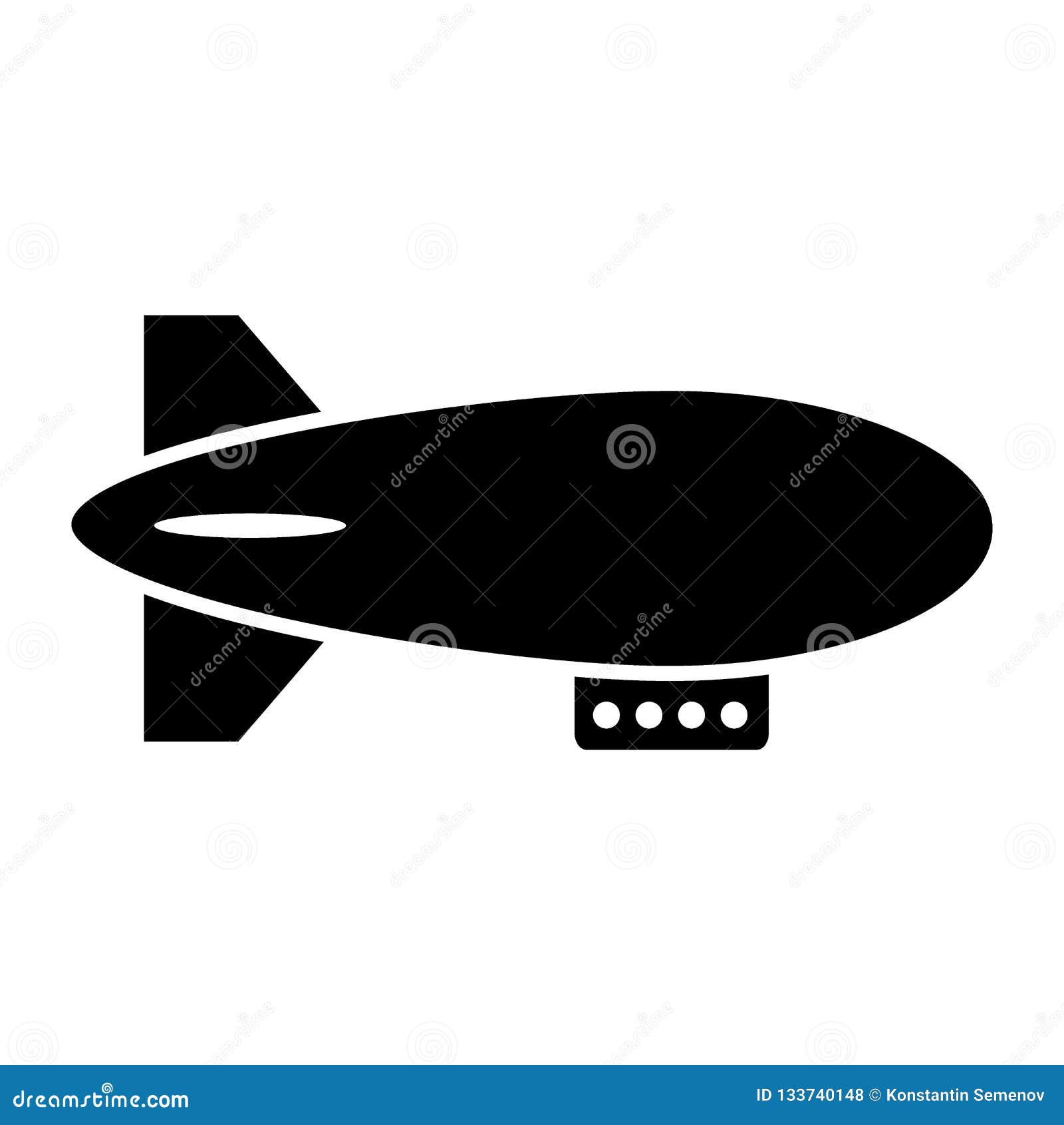 Airship icon on white stock illustration. Illustration of journey ...