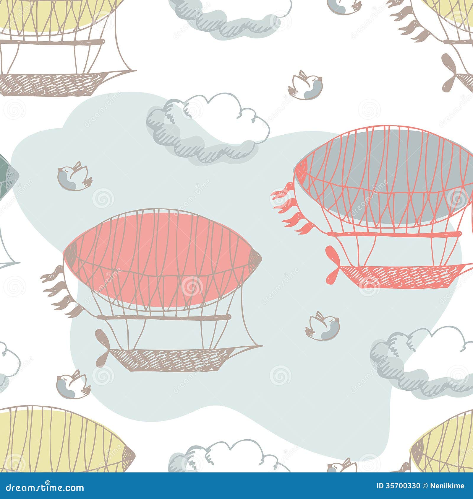 Airship pattern stock vector. Illustration of rise, moving - 35700330