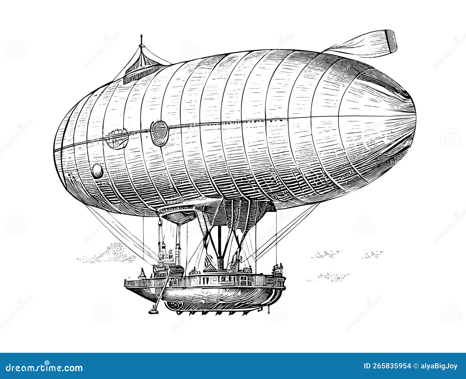 Steampunk Blimp Drawing