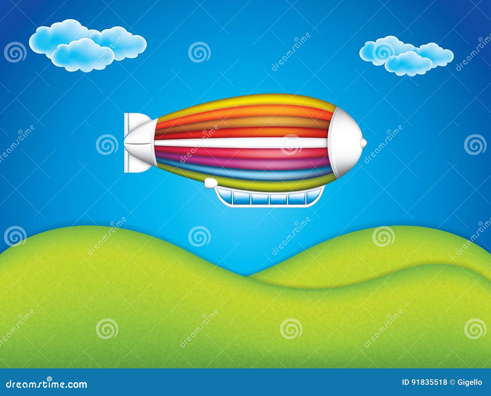 Cartoon Zeppelin Vector Illustration | CartoonDealer.com #29430700