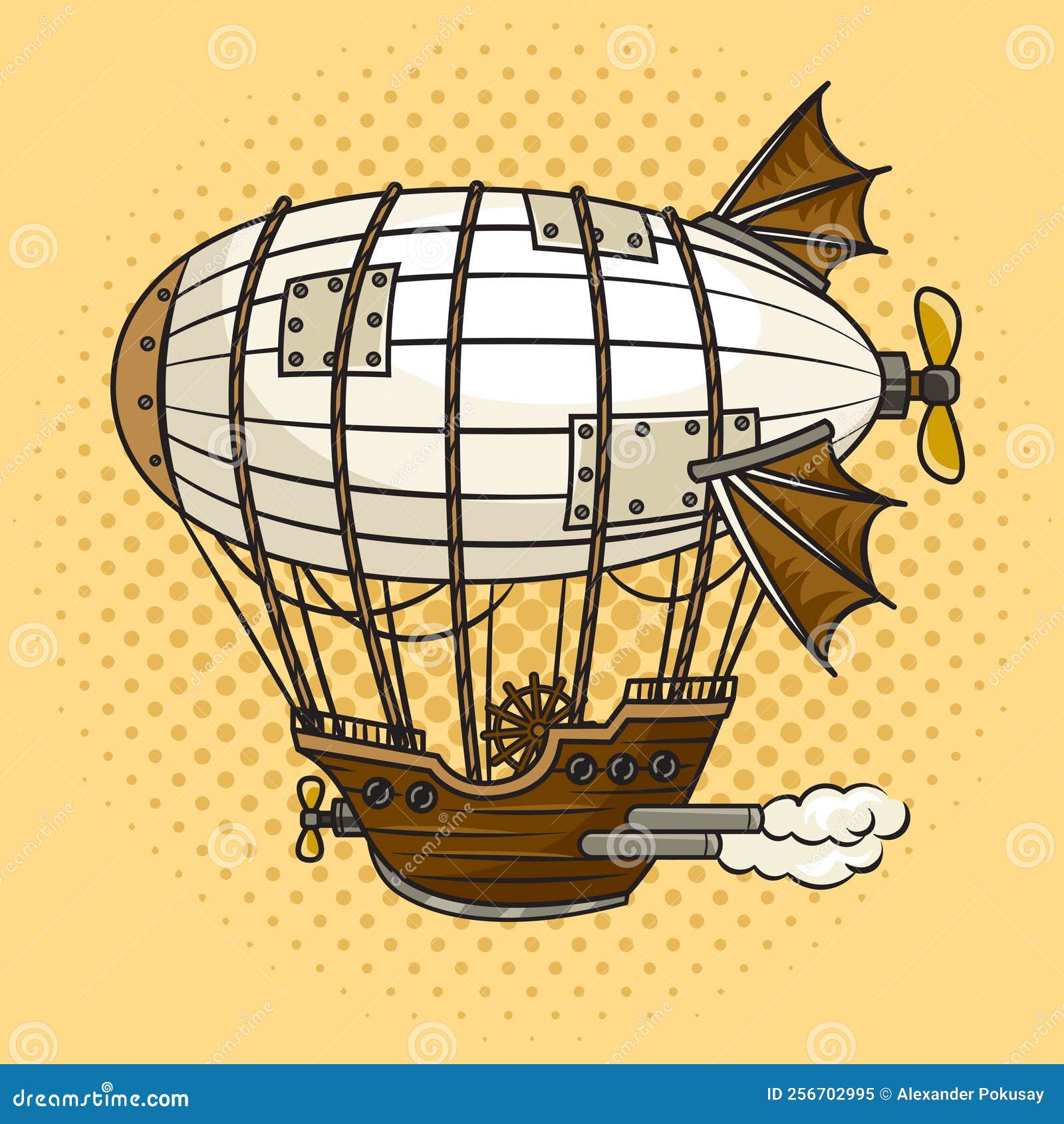 Airship Steampunk Pinup Pop Art Vector Stock Vector - Illustration of ...