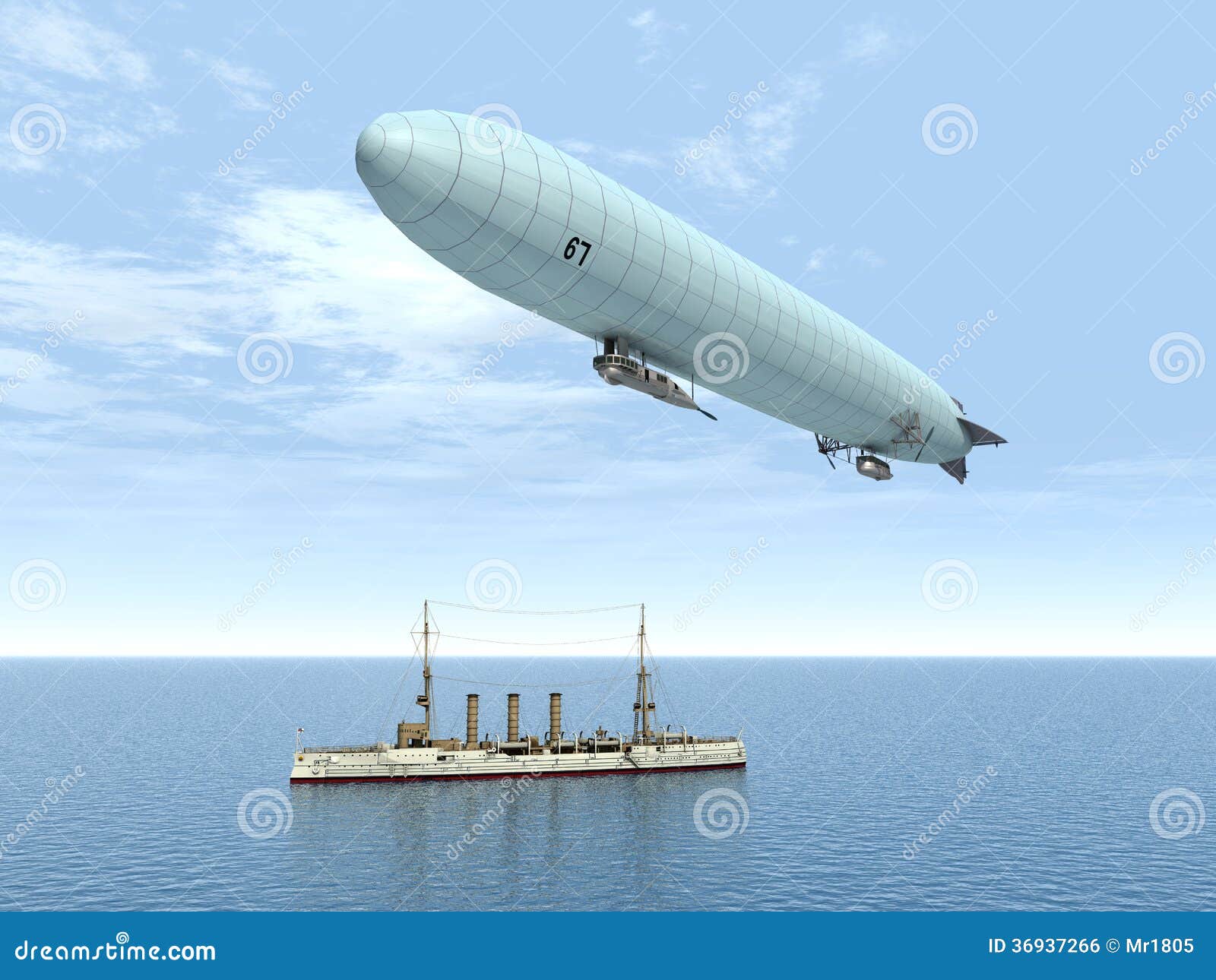 Rigid Airship. Exterior. Stock Photography | CartoonDealer.com #17013110