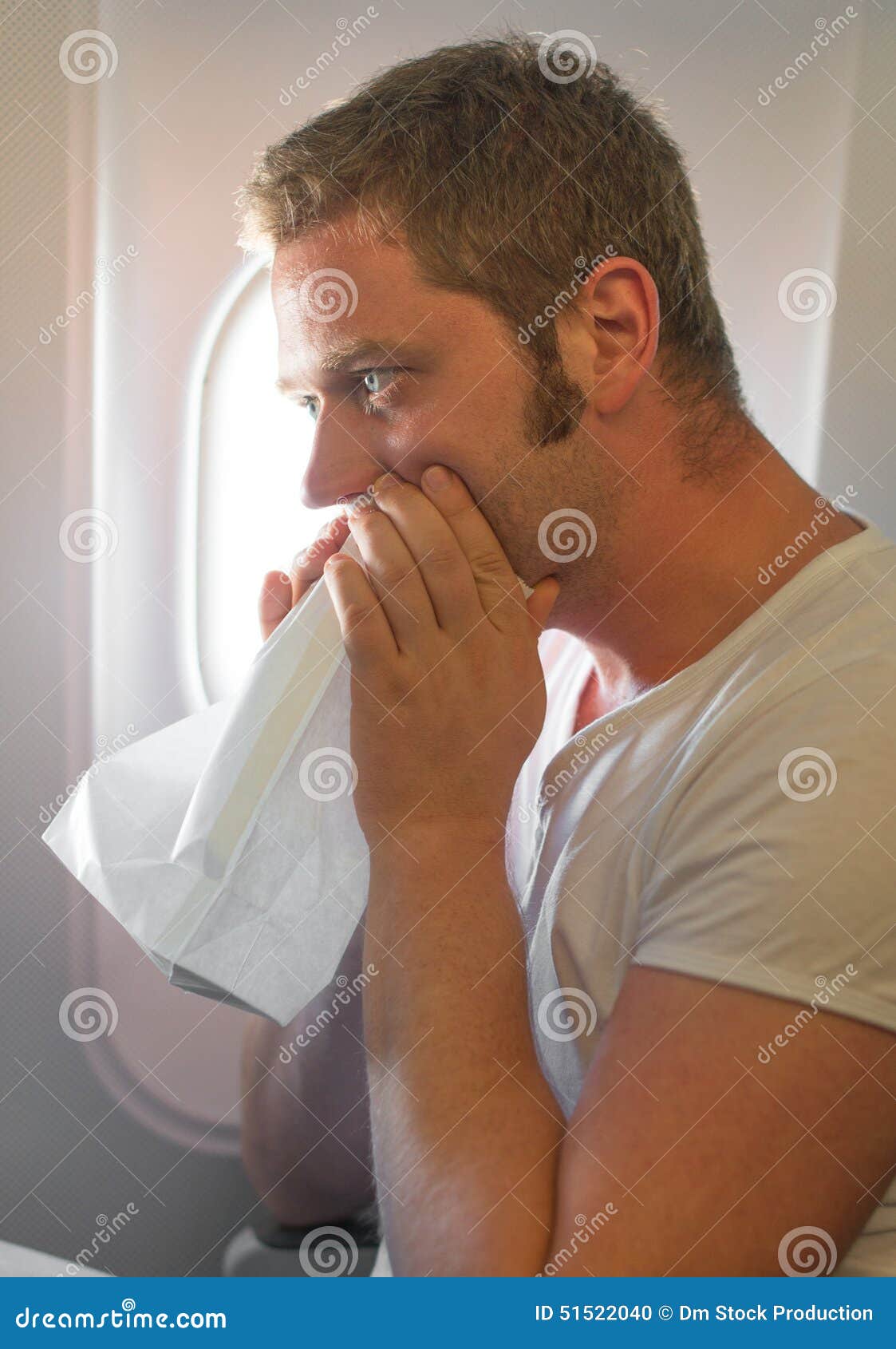 Airsickness foto de archivo. Imagen de viajero, hombre - 51522040