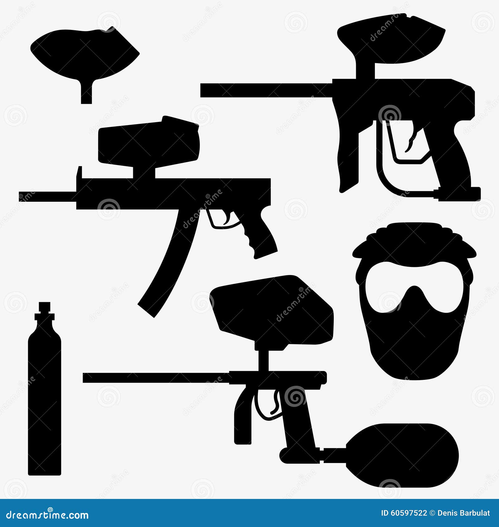 Airsoft stock vector. Illustration of airsoft, paintball - 60597522