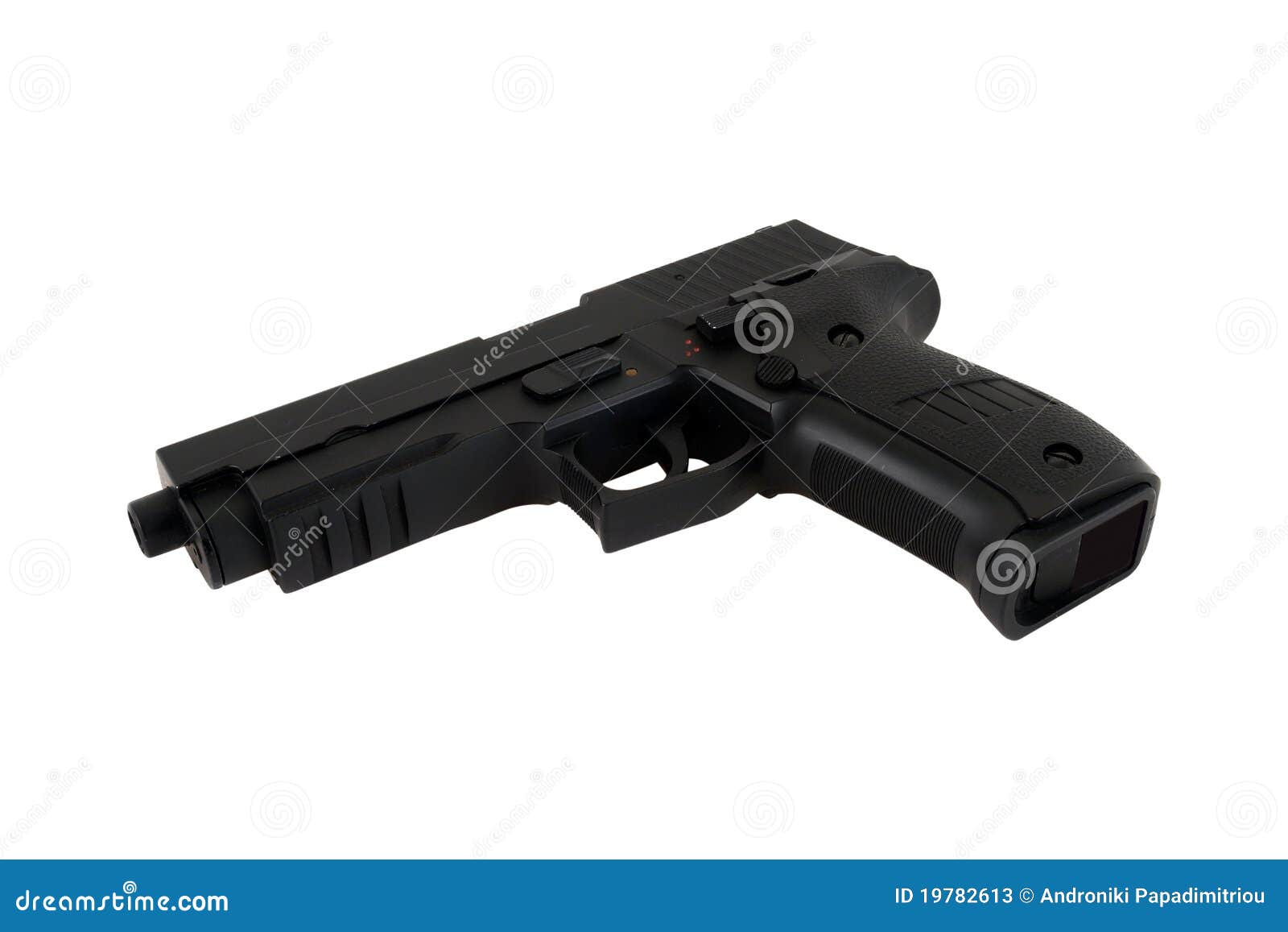 BB Gun, Old Airsoft Pistol Toy And Magazine With BB Gun Bullets On Wood ...
