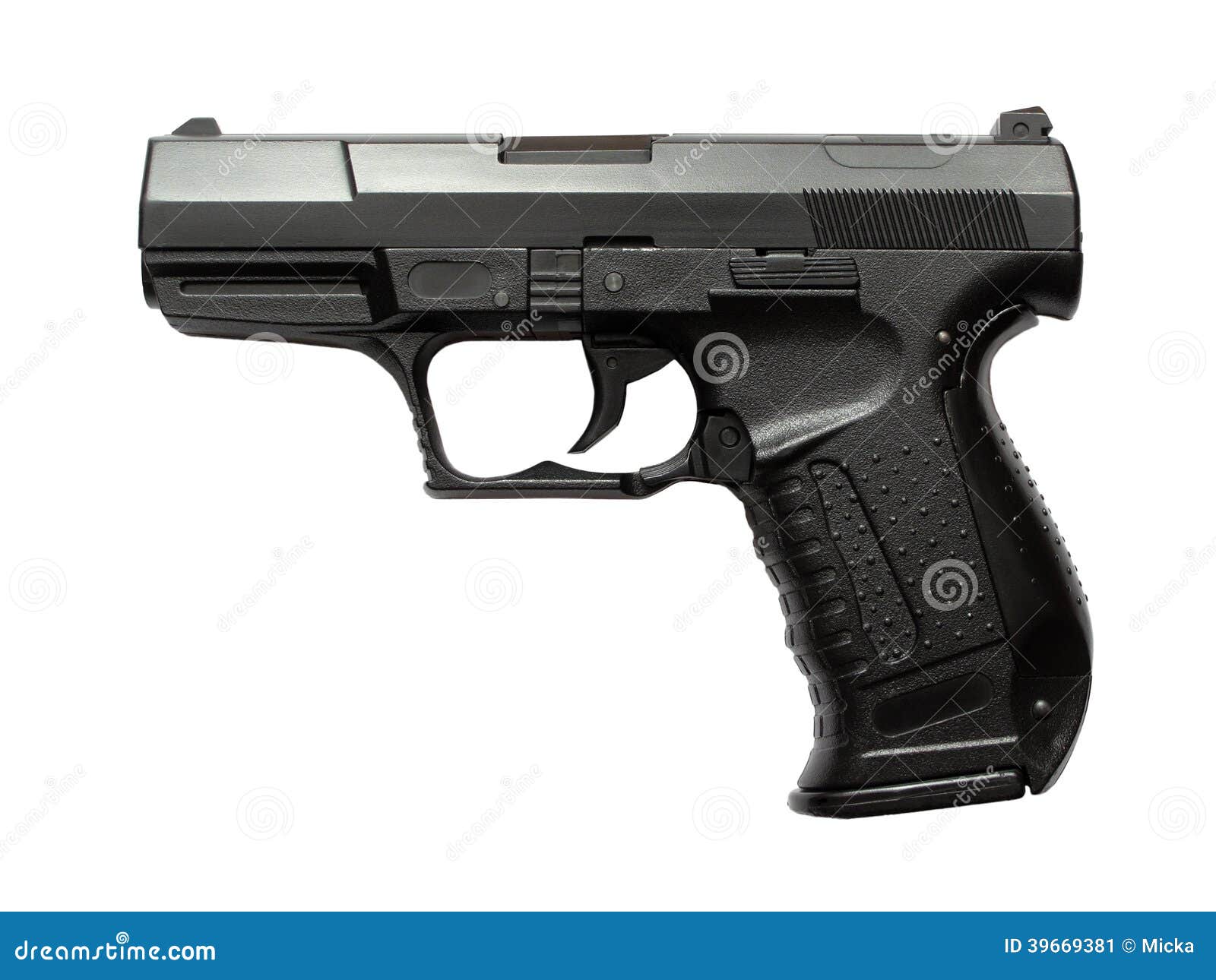 BB Gun, Old Airsoft Pistol Toy And Magazine With BB Gun Bullets On Wood ...