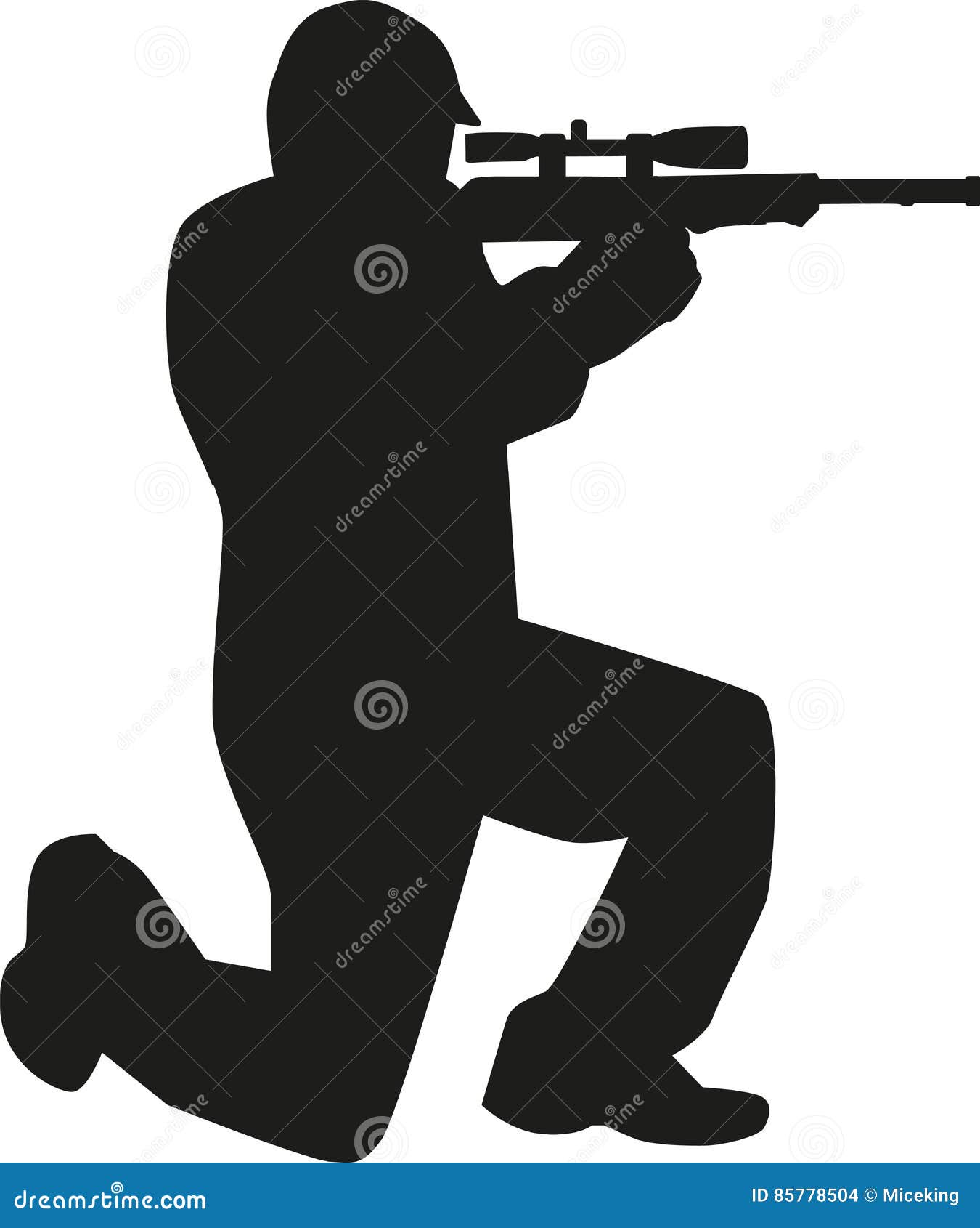 Airsoft player silhouette stock vector. Illustration of icon - 85778504