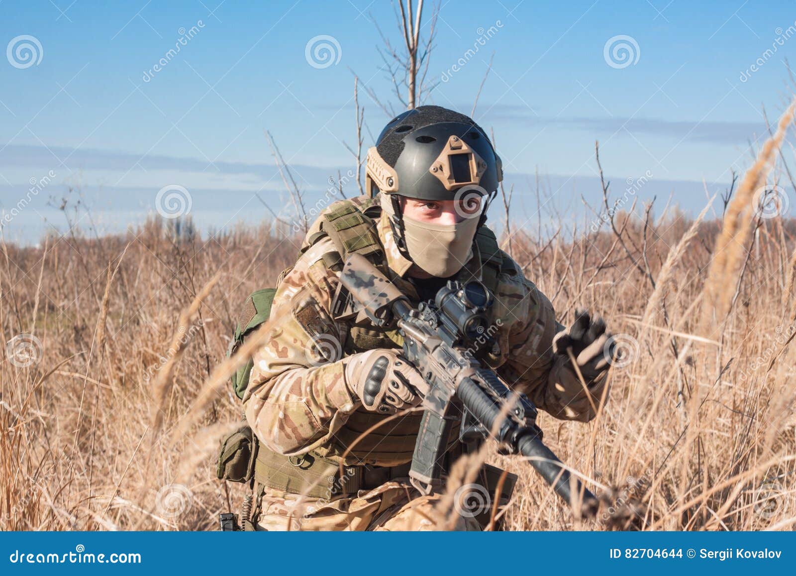 Airsoft Soldier Training Tactic in Fields Stock Photo - Image of nato ...