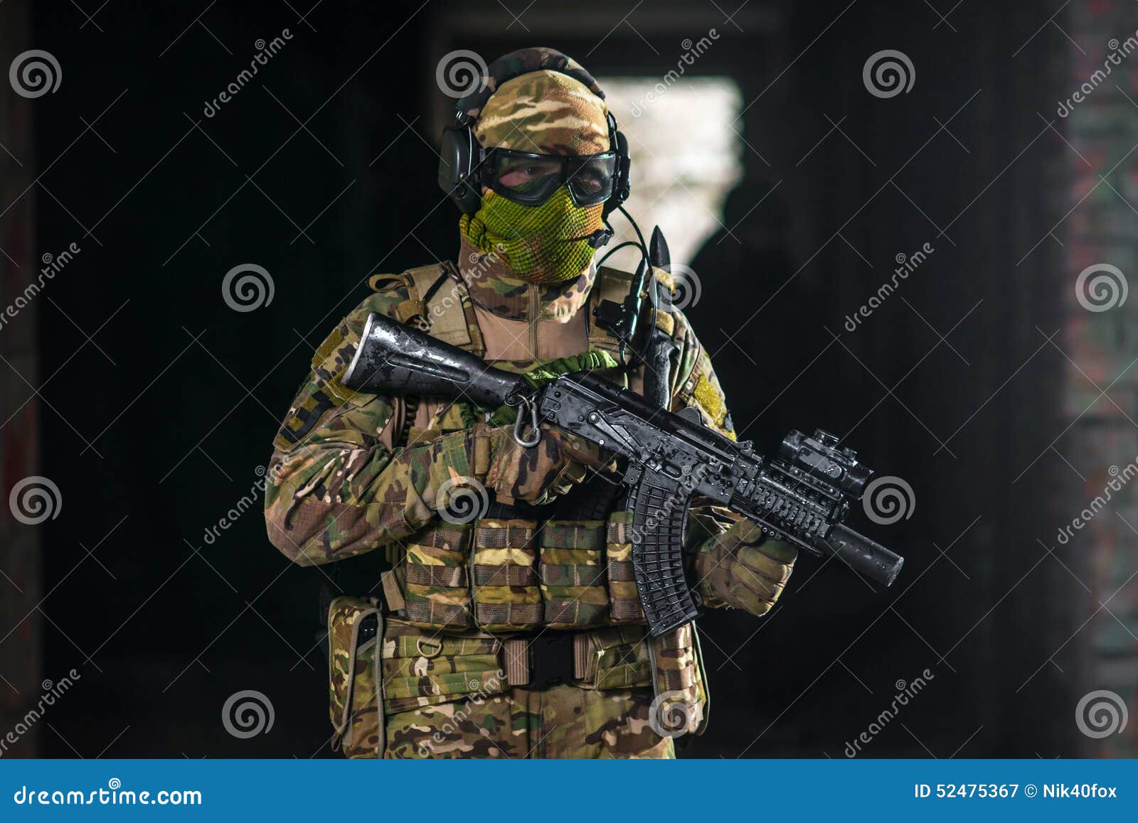 Airsoft Strikeball Player in Military Soilder Stock Image - Image of ...