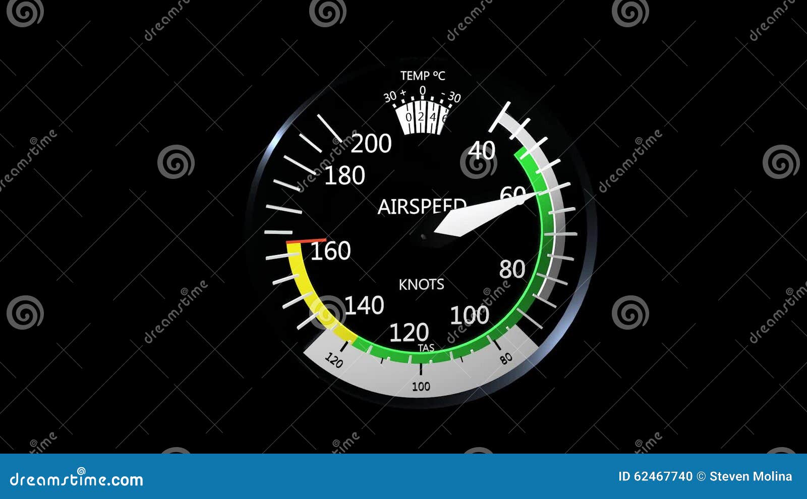 Airspeed indicator. stock footage. Video of gauge, gauges - 62467740