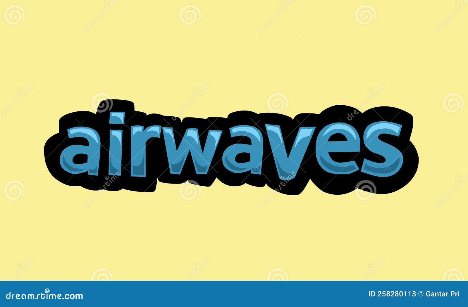 AIRWAVES Writing Vector Design On A Yellow Background | CartoonDealer ...