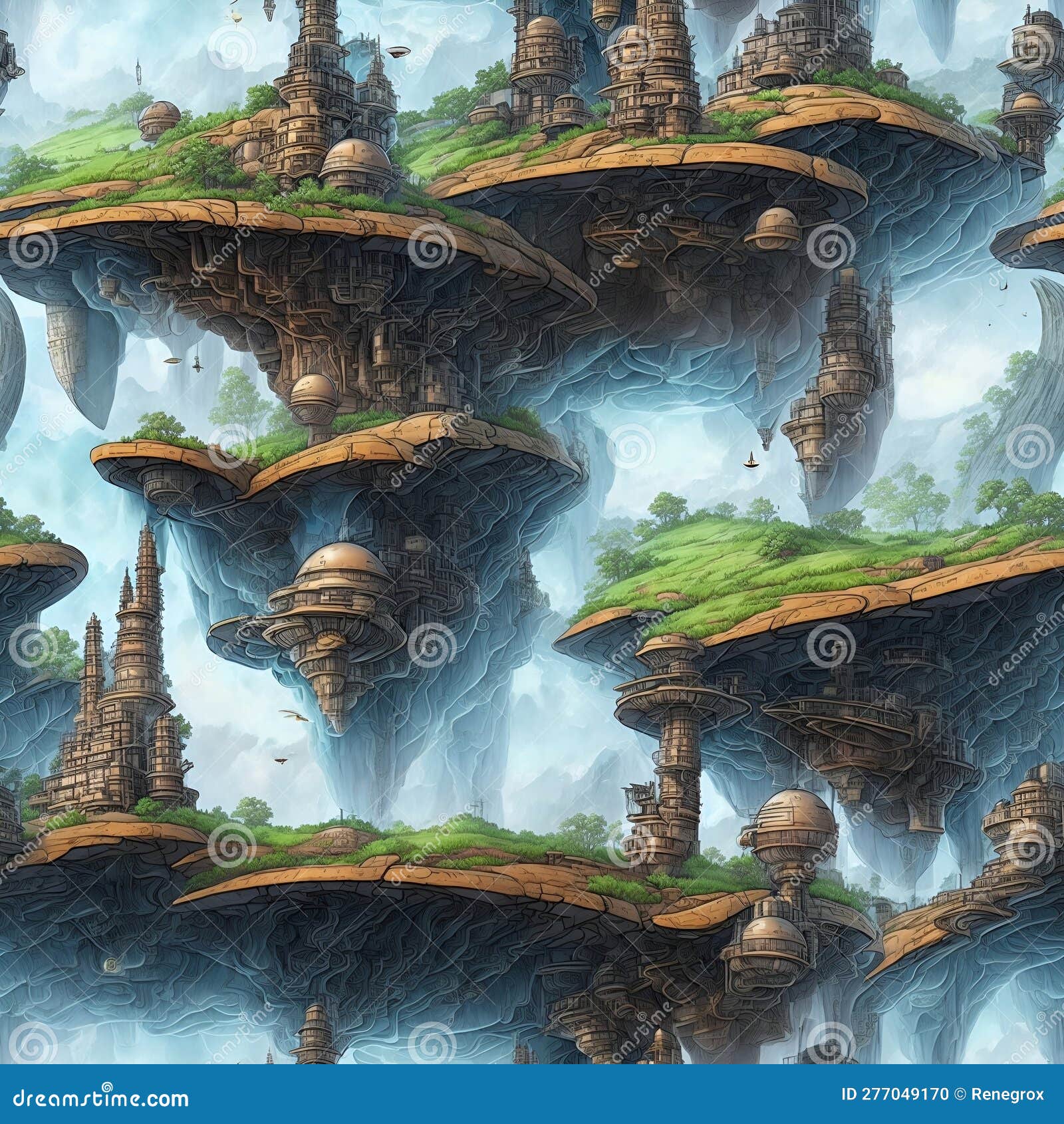 Airy Castles - Seamless Repeatable Pattern - Generative AI Stock Photo ...