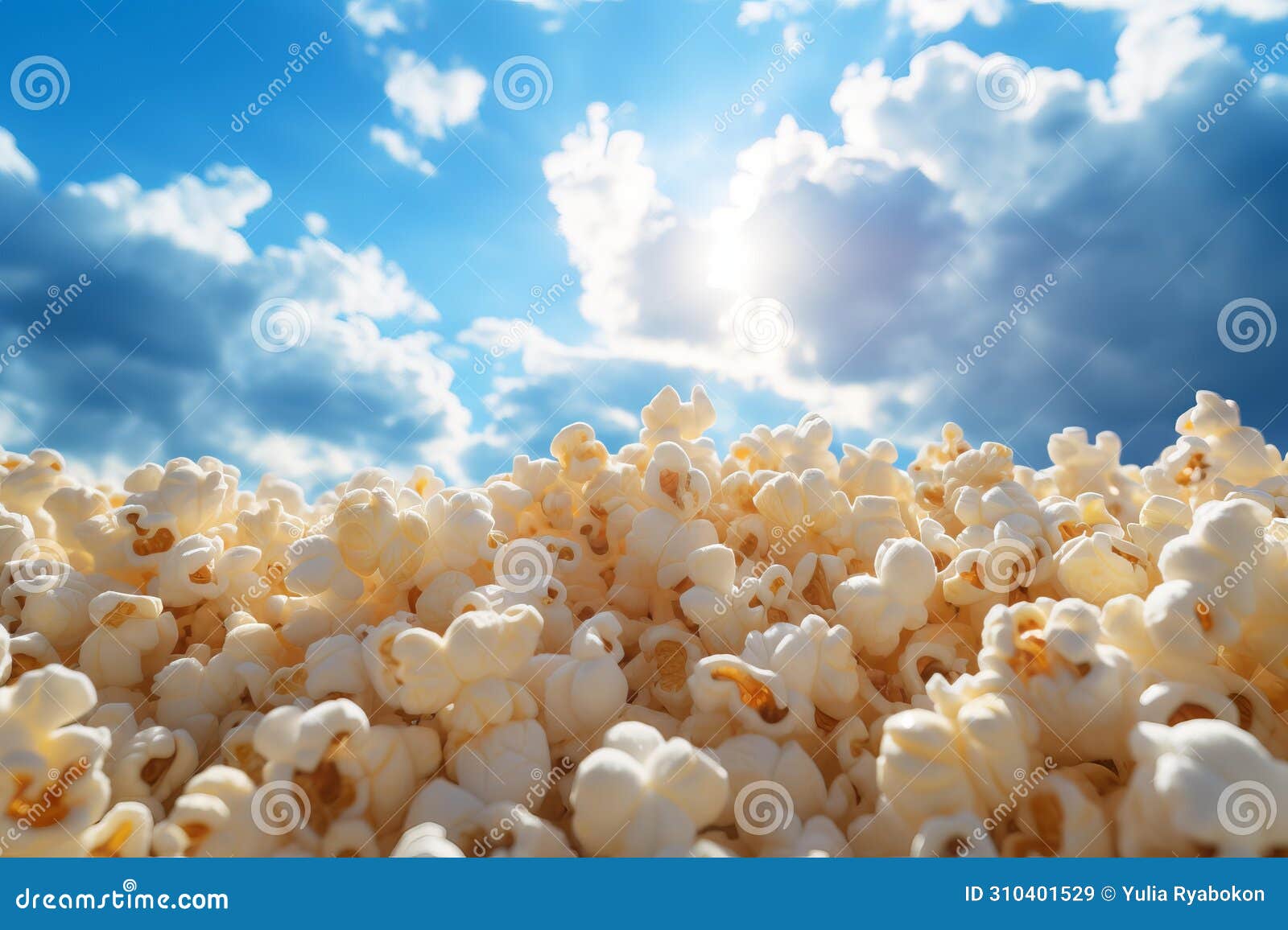 Airy Popcorn Snack Sky. Generate Ai Stock Image - Image of garden, cute ...