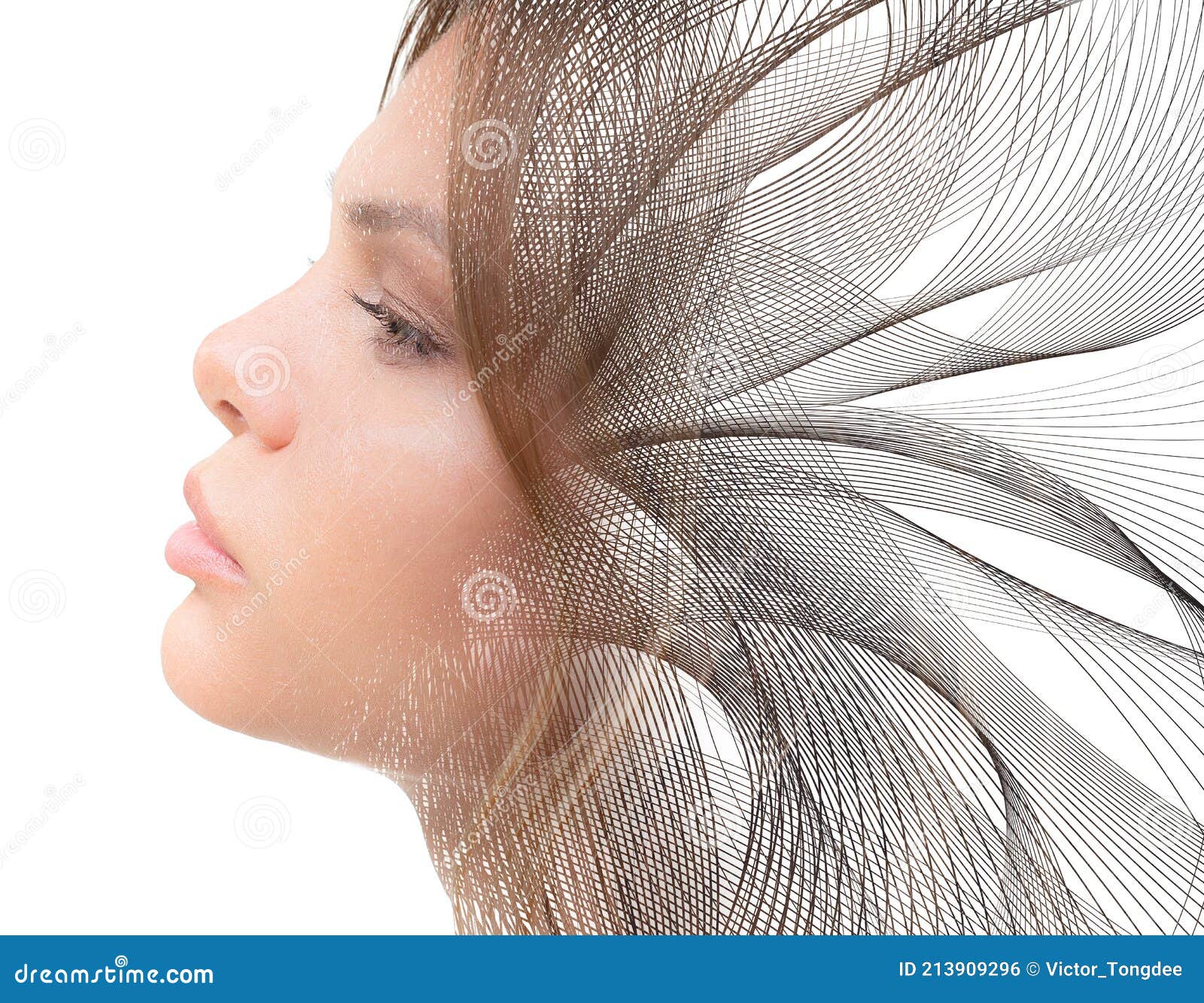 An airy portrait of woman stock photo. Image of white - 213909296