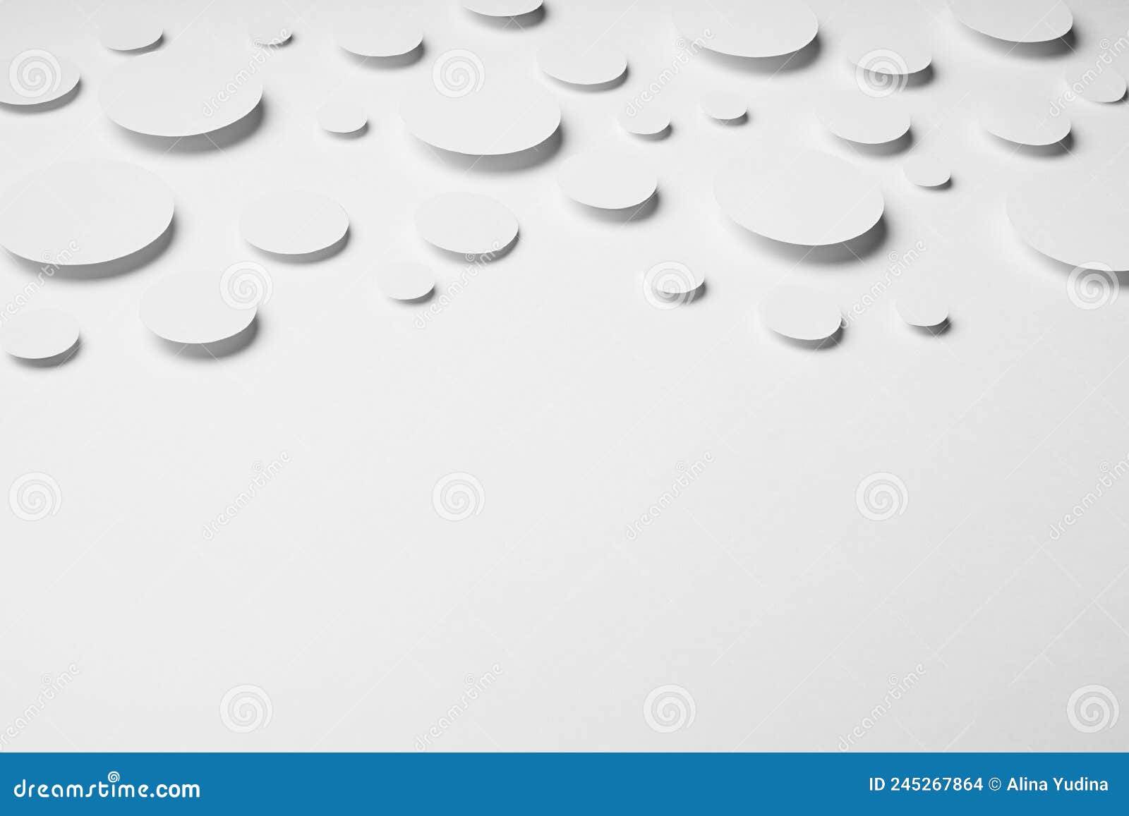 Airy Softness Abstract Pattern of Soar White Paper Ovals Different Size ...