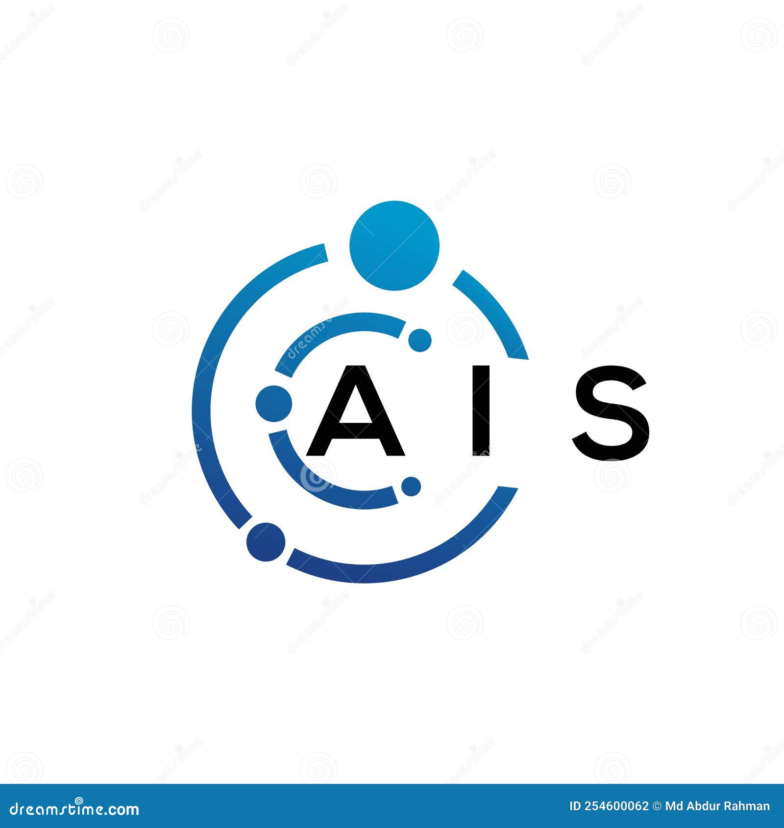 AIS Letter Logo Design on Black Background. AIS Creative Initials ...
