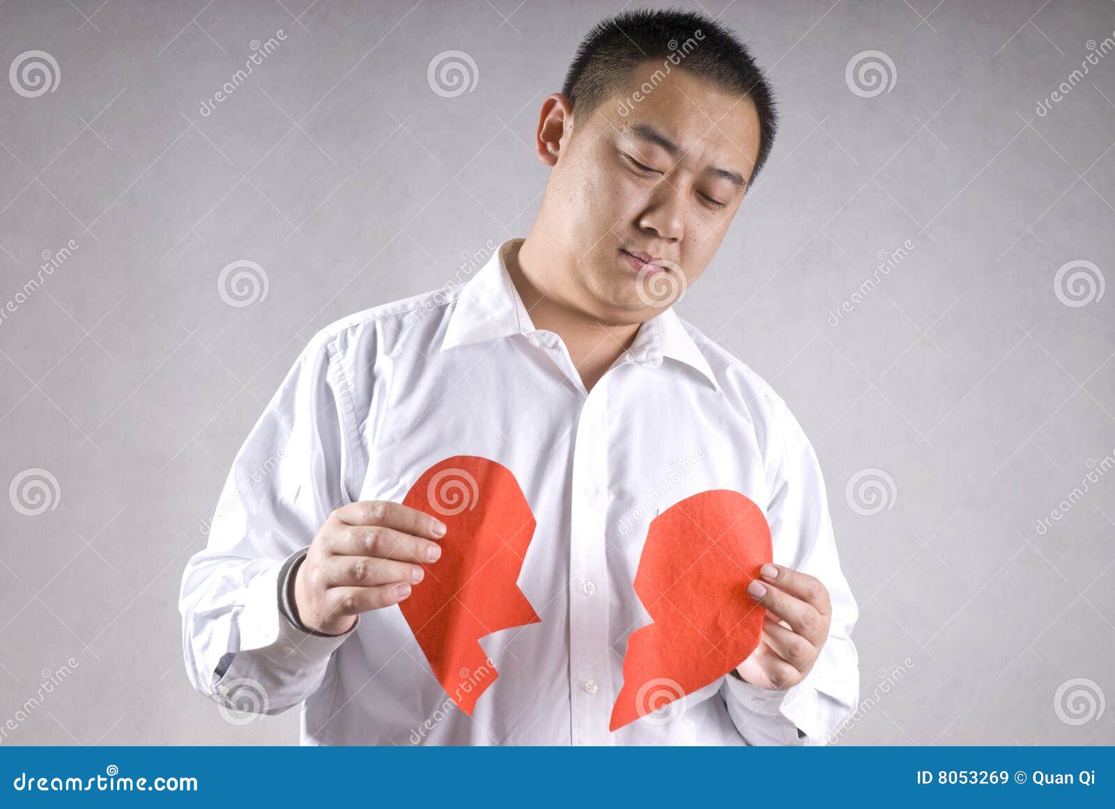 Aisa man with broken heart stock image. Image of heart - 8053269