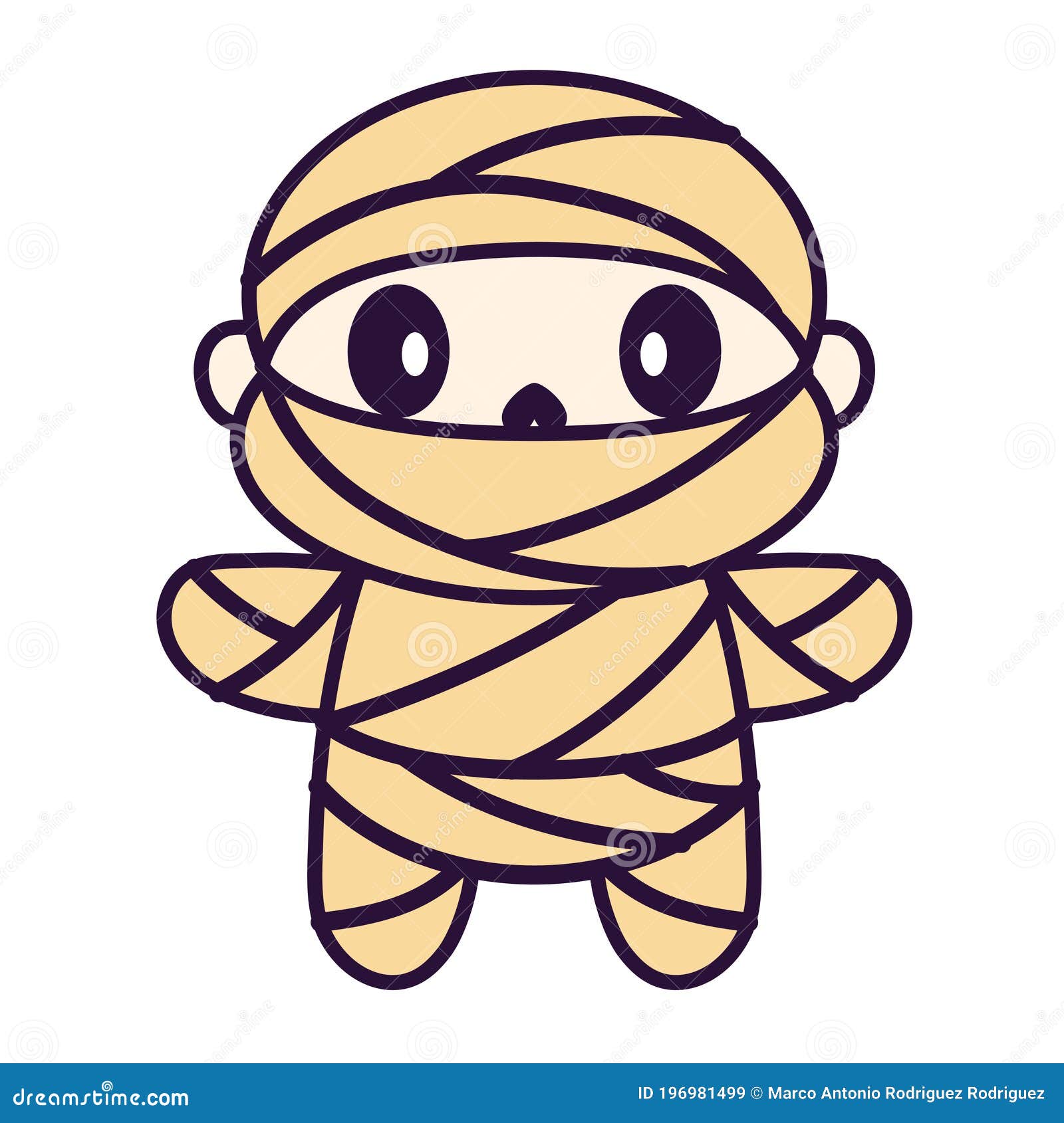 Aislada mami kawaii ilustración del vector. Ilustración de momia ...