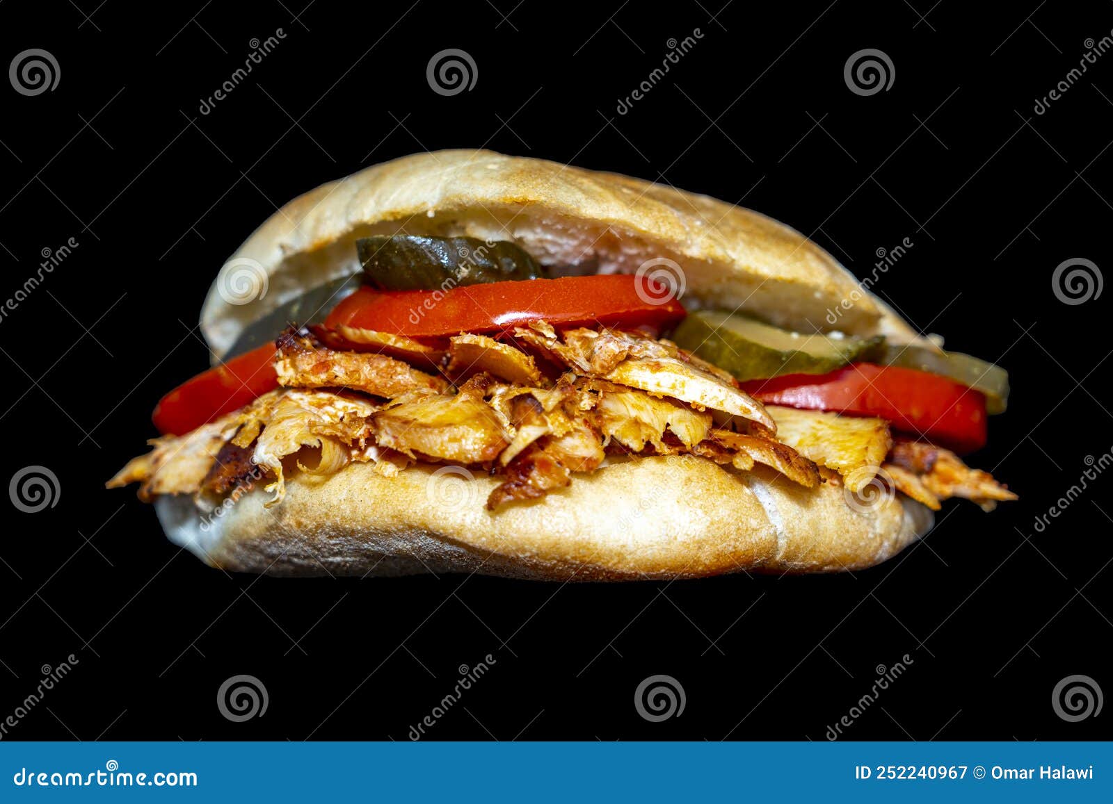 Aislado De Doner Sandwich De Pollo O Sandvic Doner Imagen de archivo ...