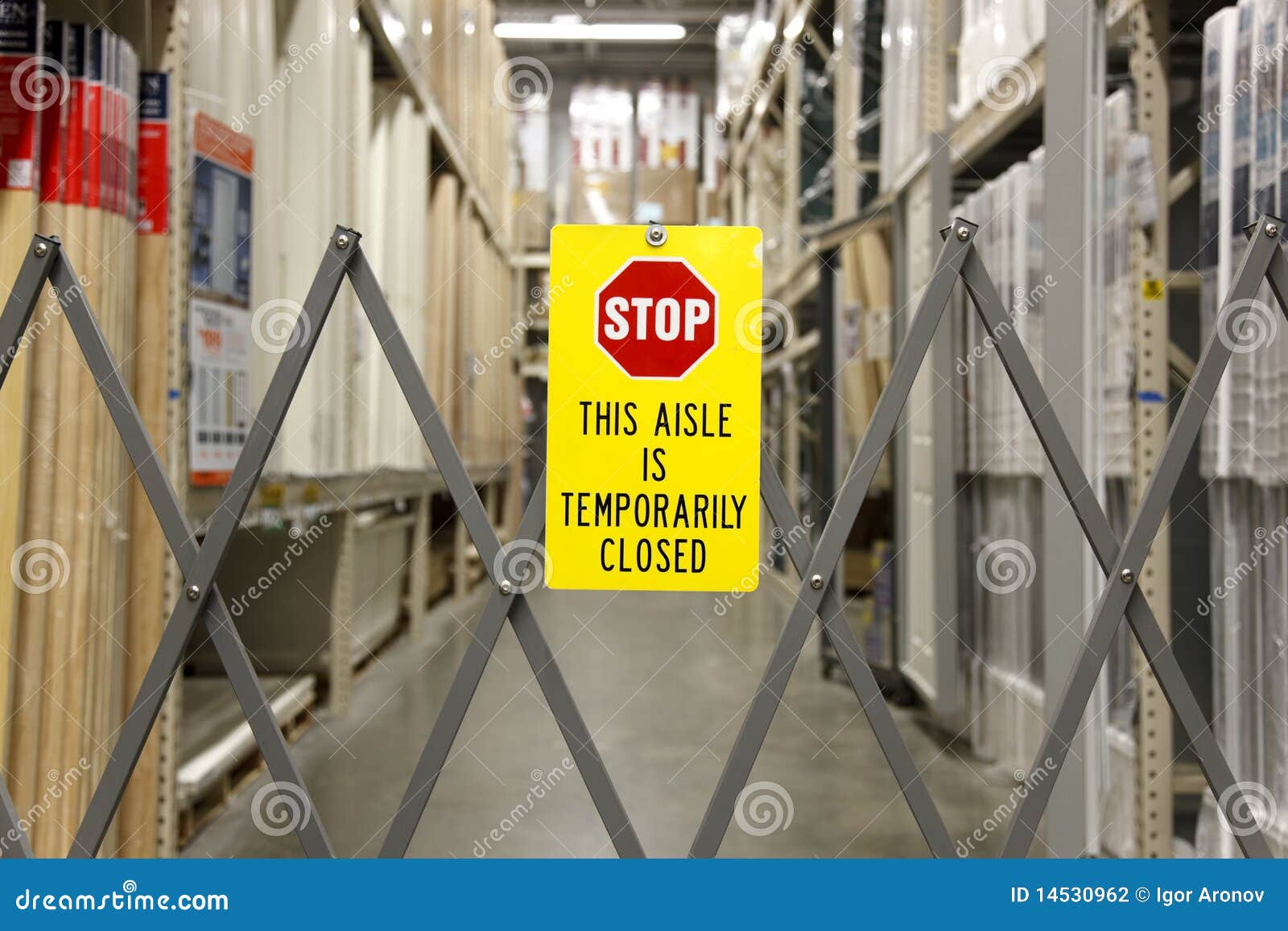 Aisle is closed stock photo. Image of construction, stop - 14530962