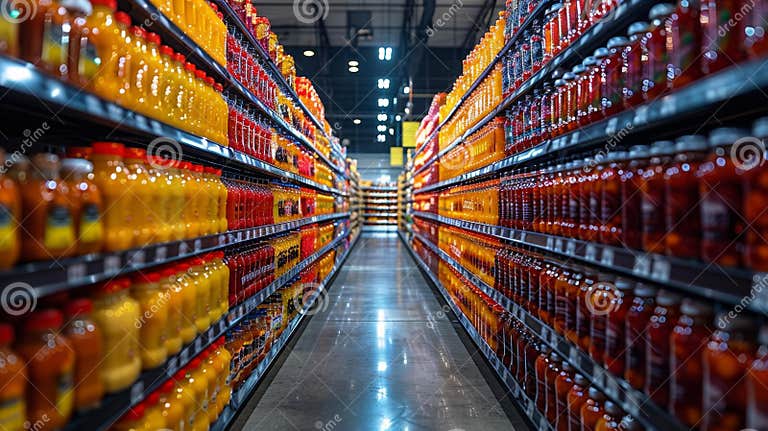 Aisle of Colorful Bottled Drinks in a Supermarket - Generative AI Stock ... Aisle of Colorful Bottled Drinks in a Supermarket - Generative AI Stock ...