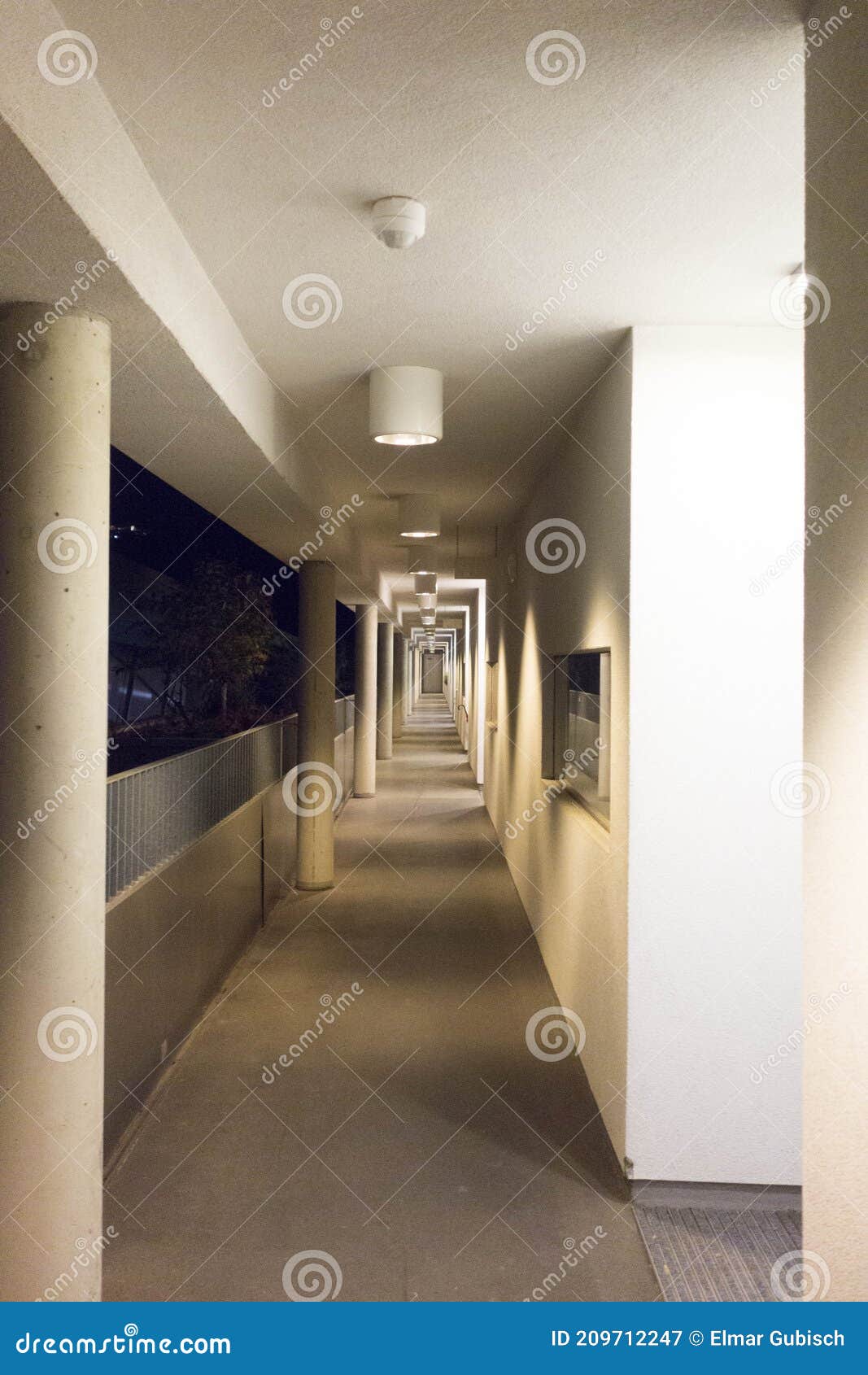 An Aisle or Hallway of a Building Stock Image - Image of density, aisle ...